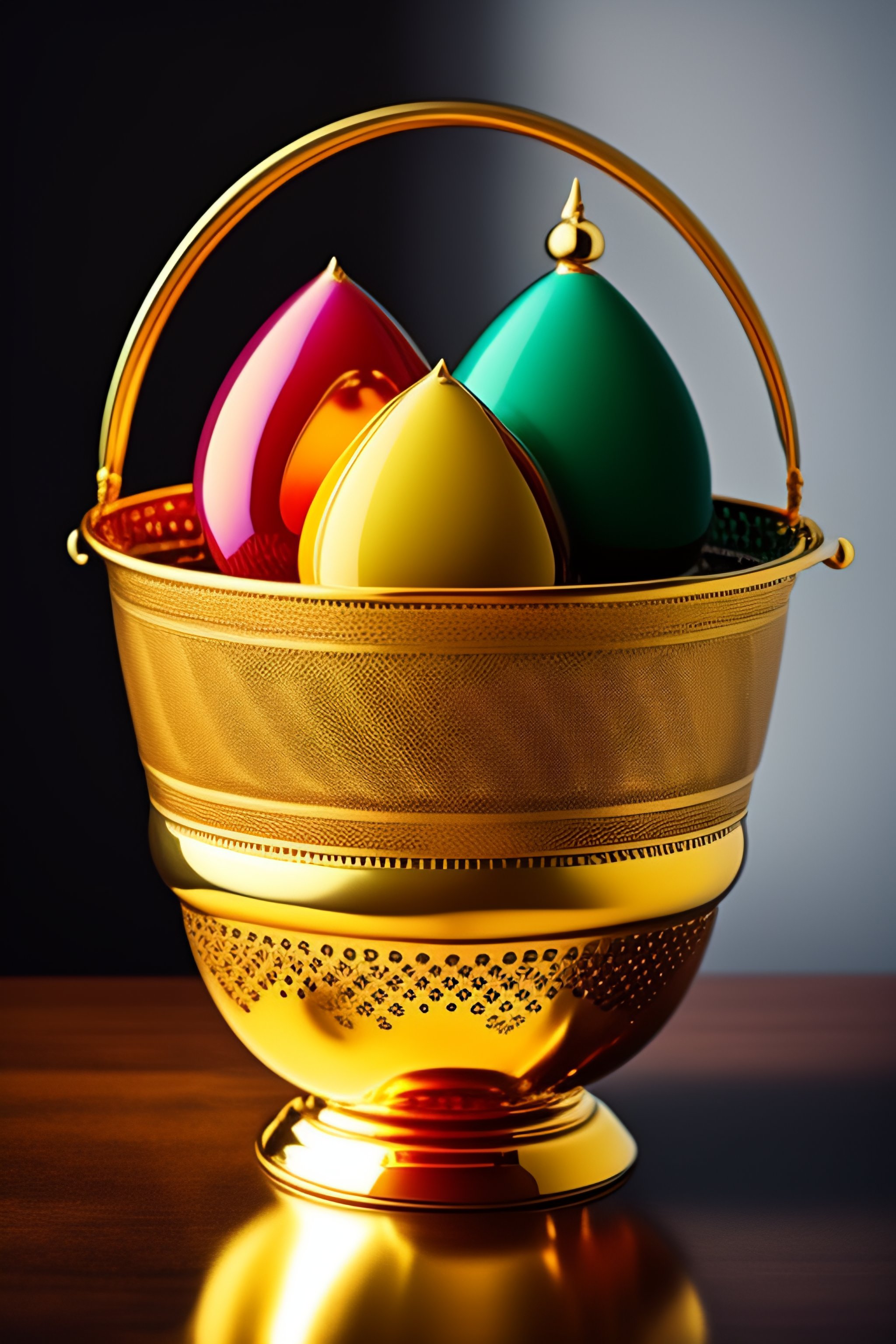 Lexica - A golden colander imbued with six gems of different colors