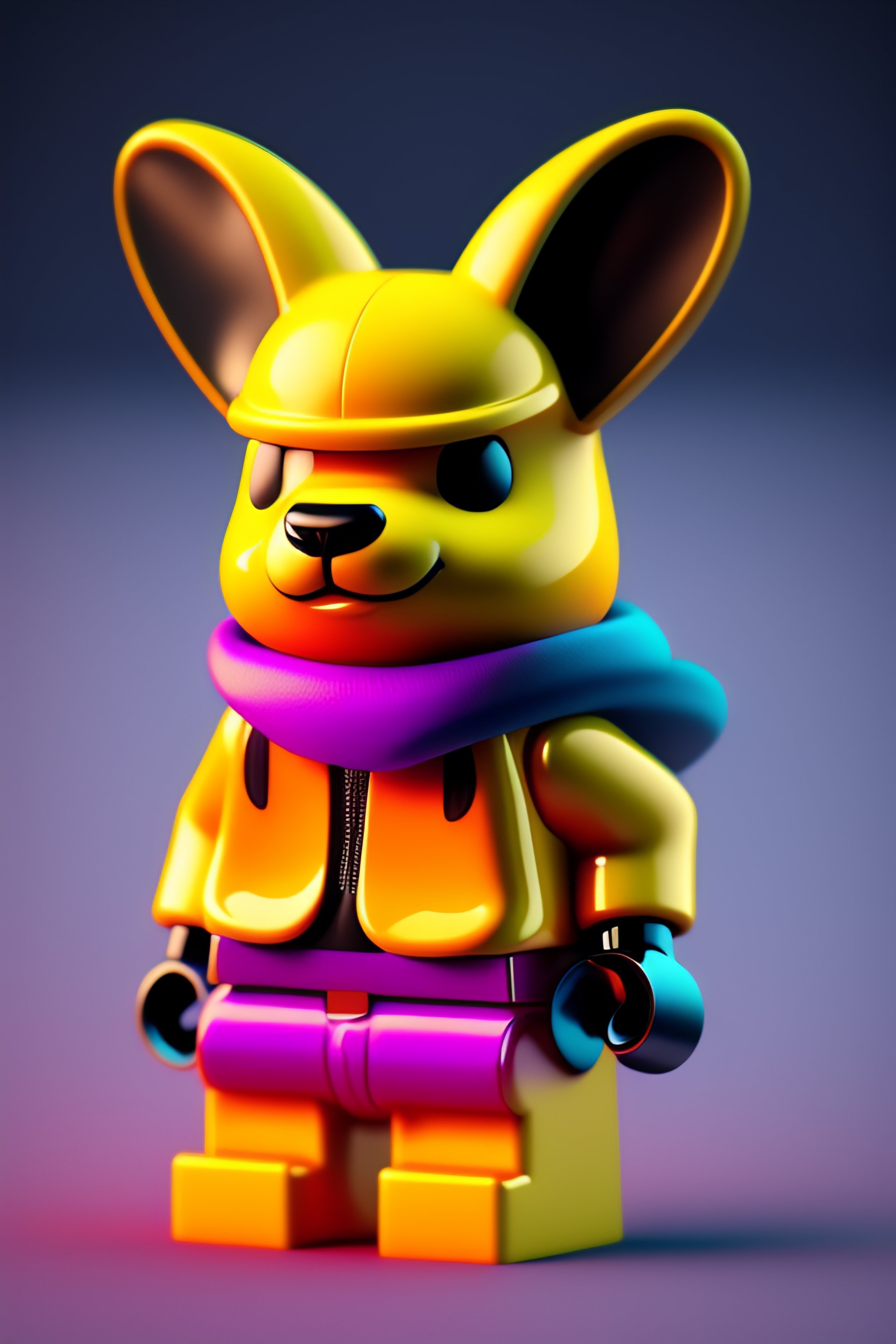 Lexica - Bad bunny, latin singer, lego figure style, 3d render ...