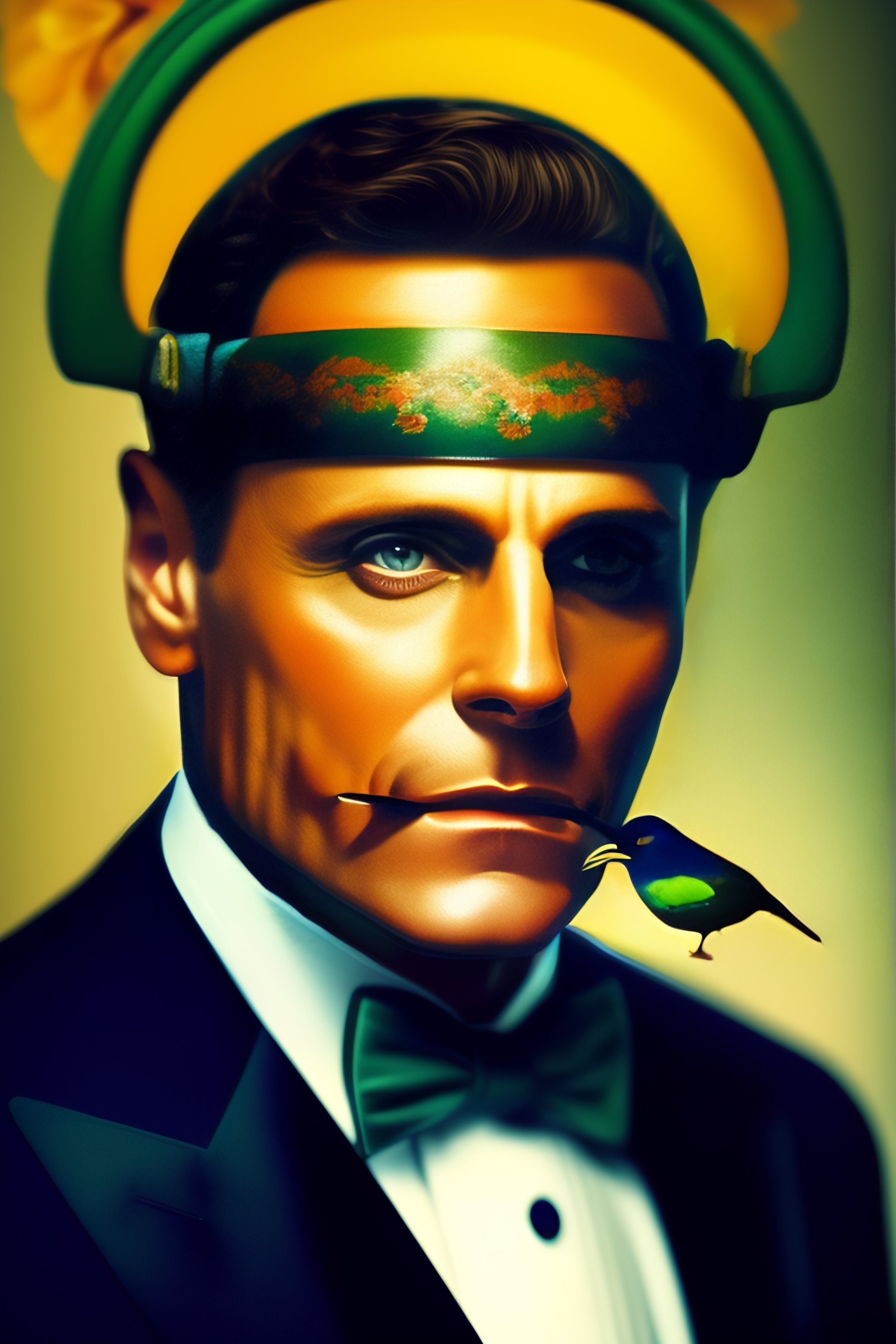Lexica - A flying high summer bird with the face of Hannibal Lecter