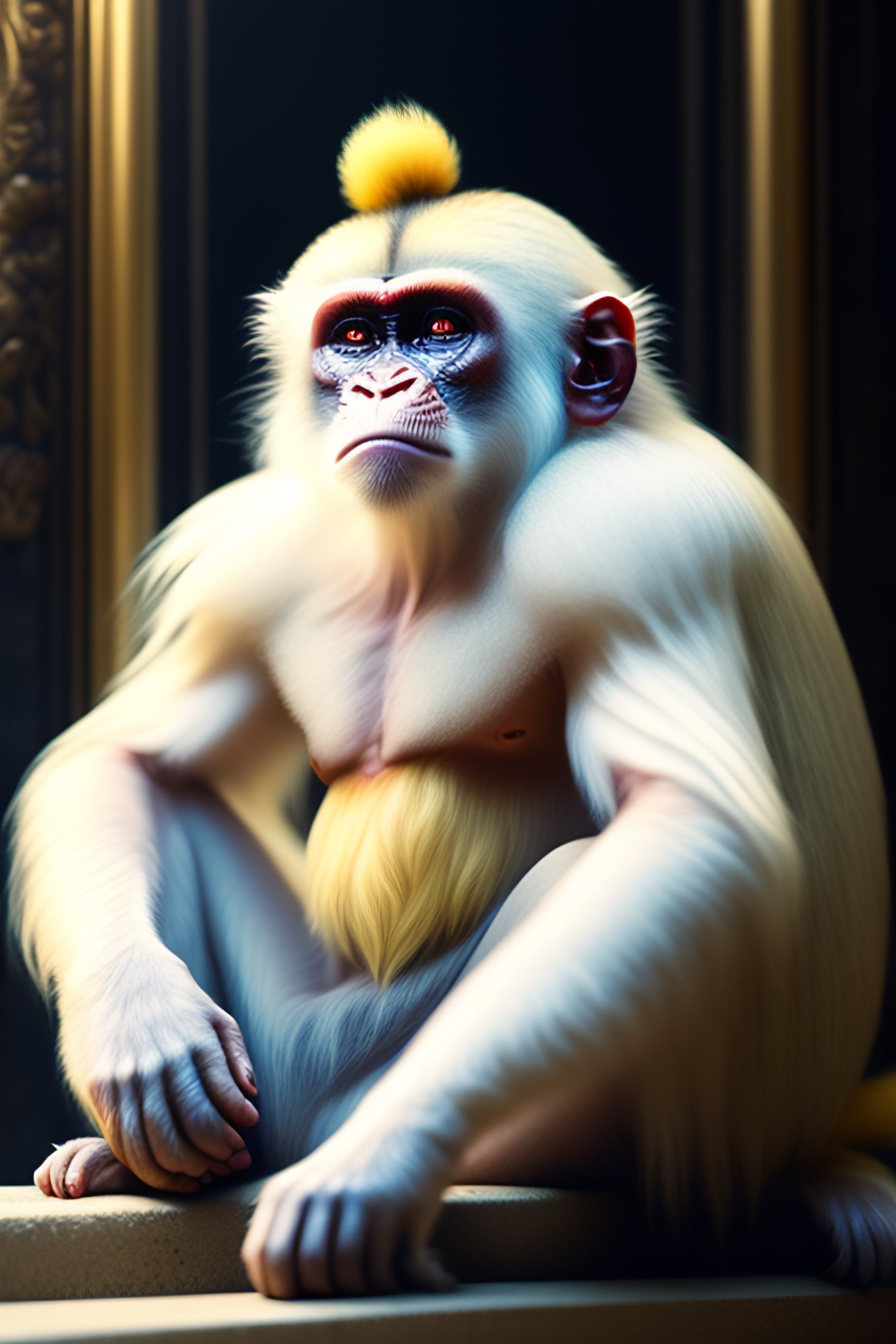 Lexica - The white monkey king is sad when the market crashes
