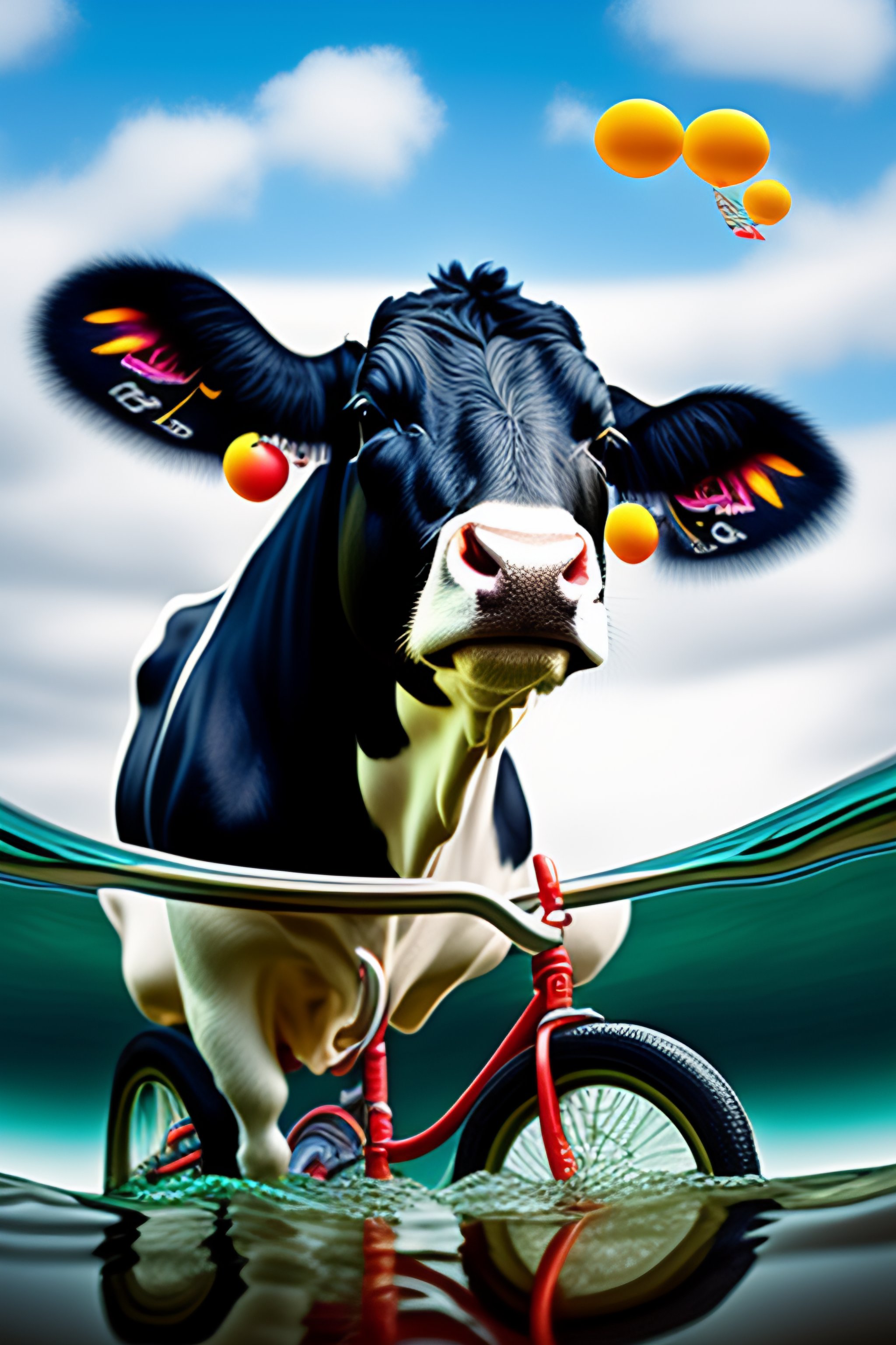 Cow Riding A Bike