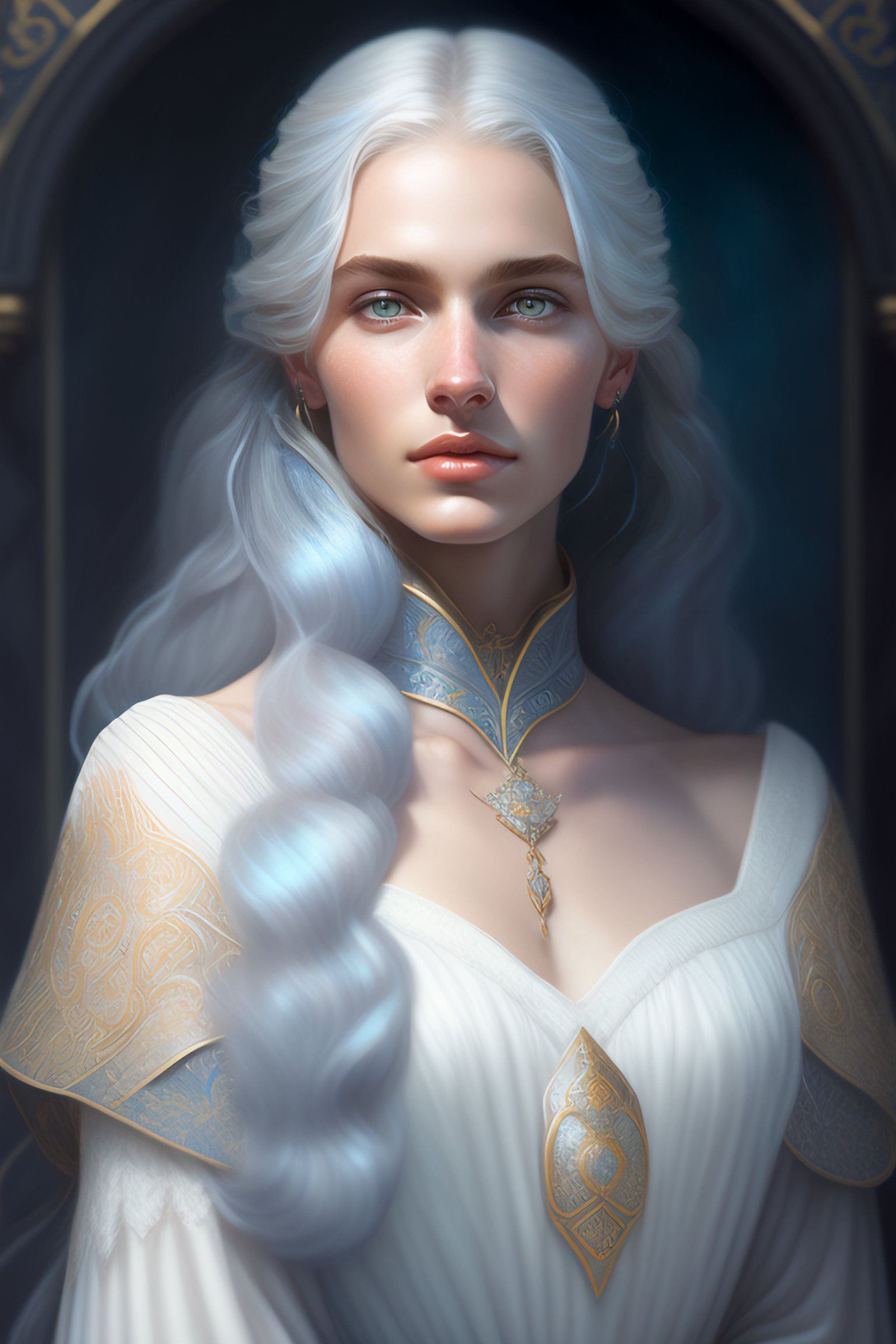 Lexica - A extremely delicate and beautiful silver-haired classical ...