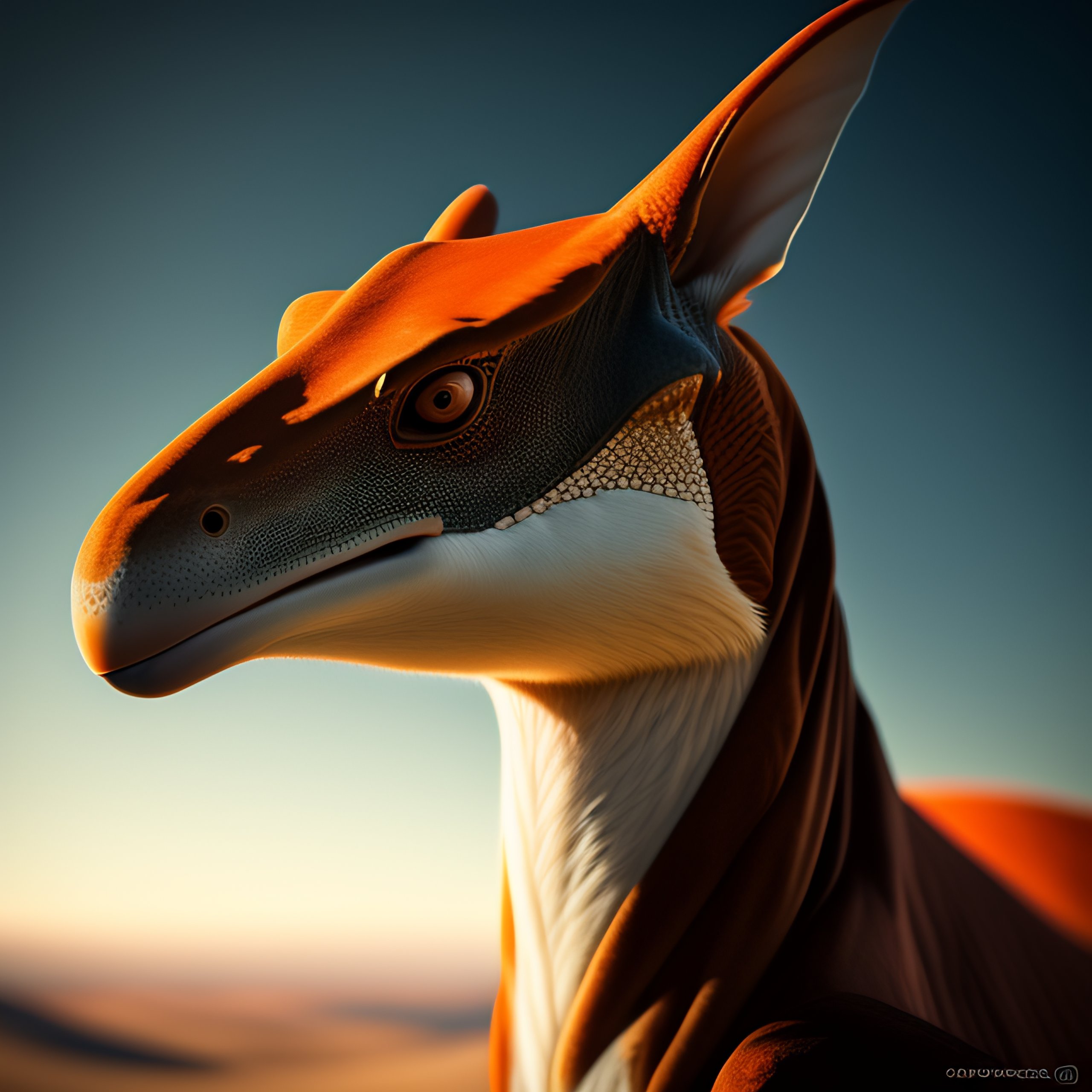 Lexica - Earth coloured pterodactyl with hearing aid, funny, cute, full ...