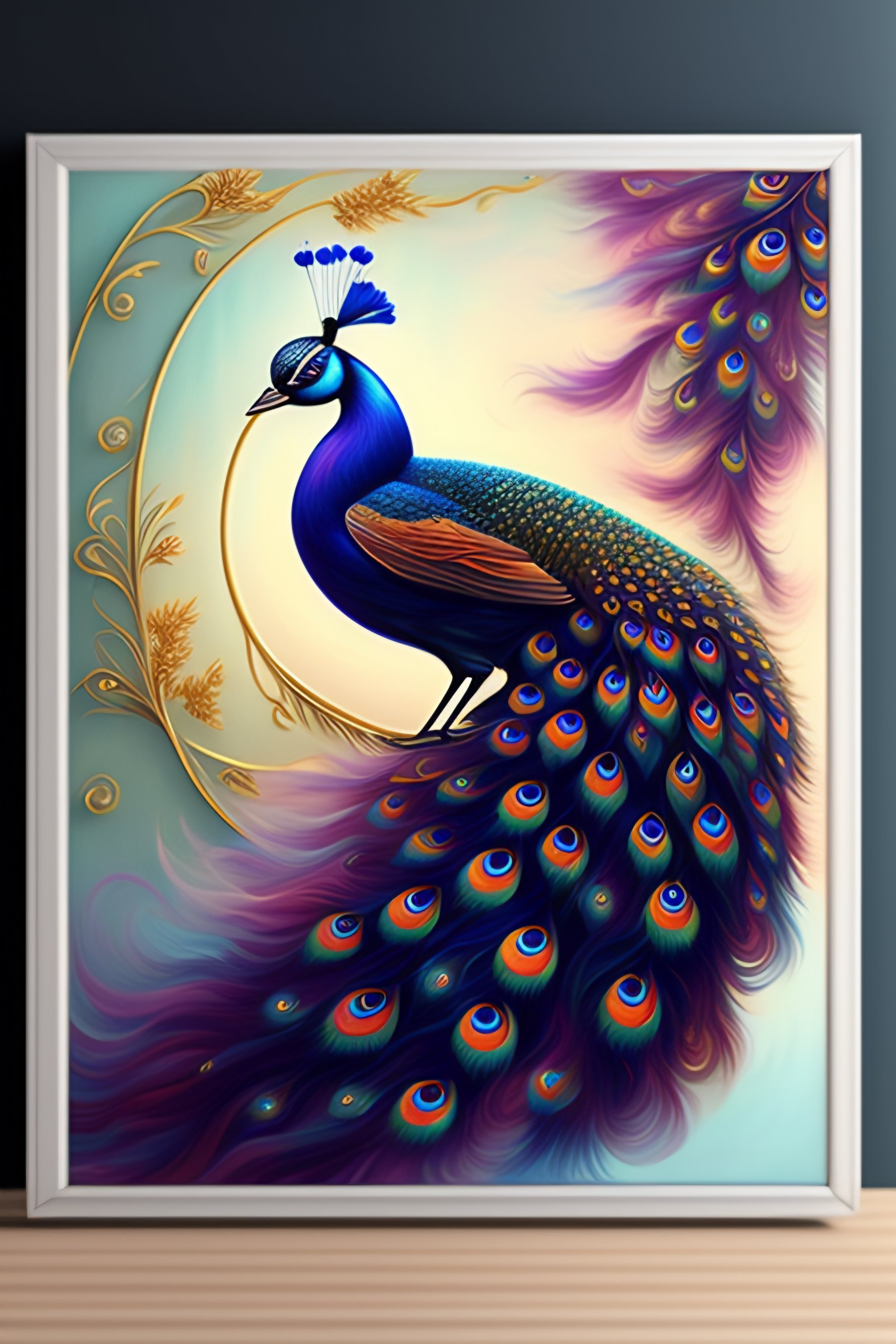 Lexica - 3d style peacock plum painting