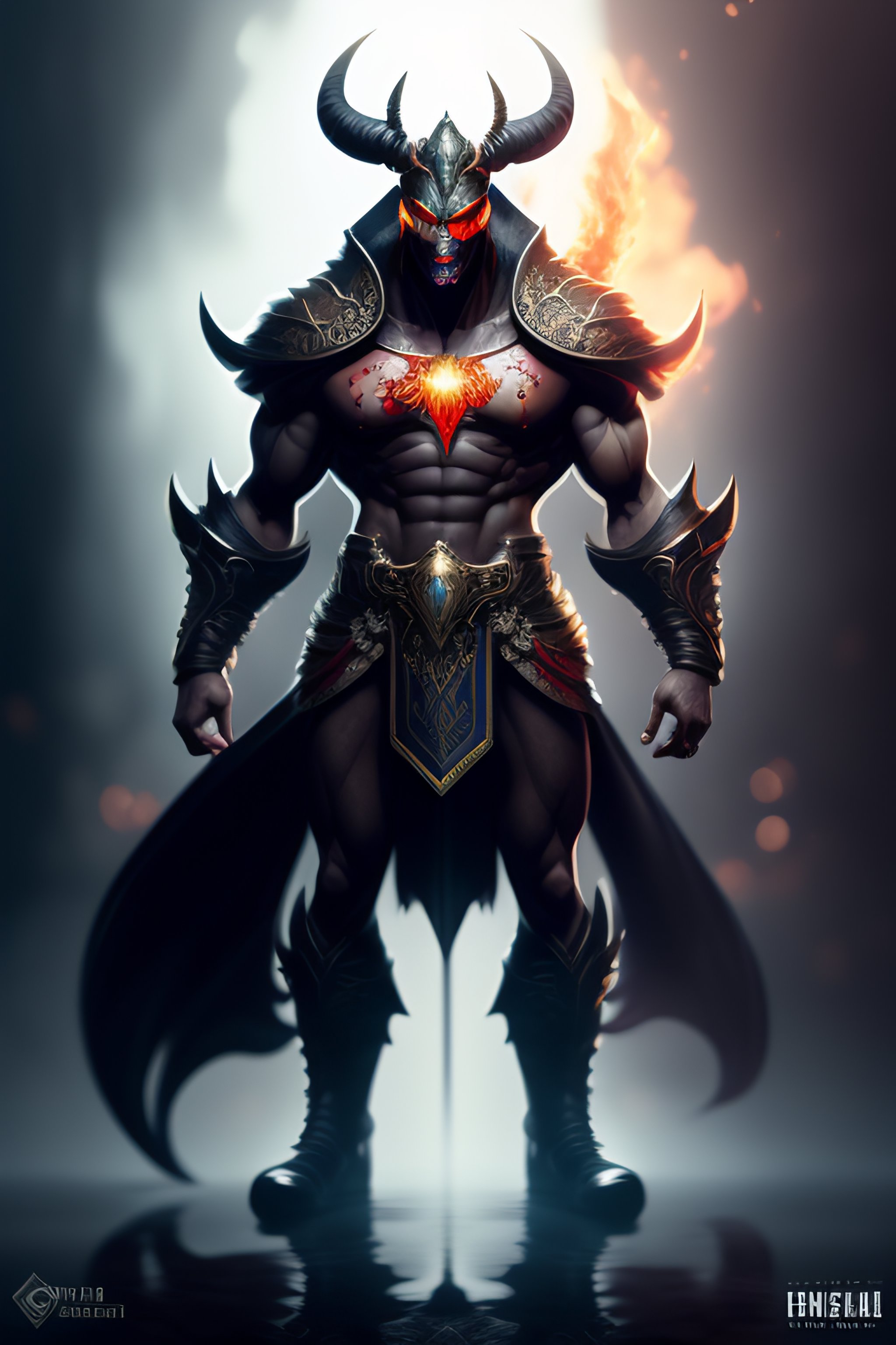 Lexica - Hyper realistic demon, full body, splashart style