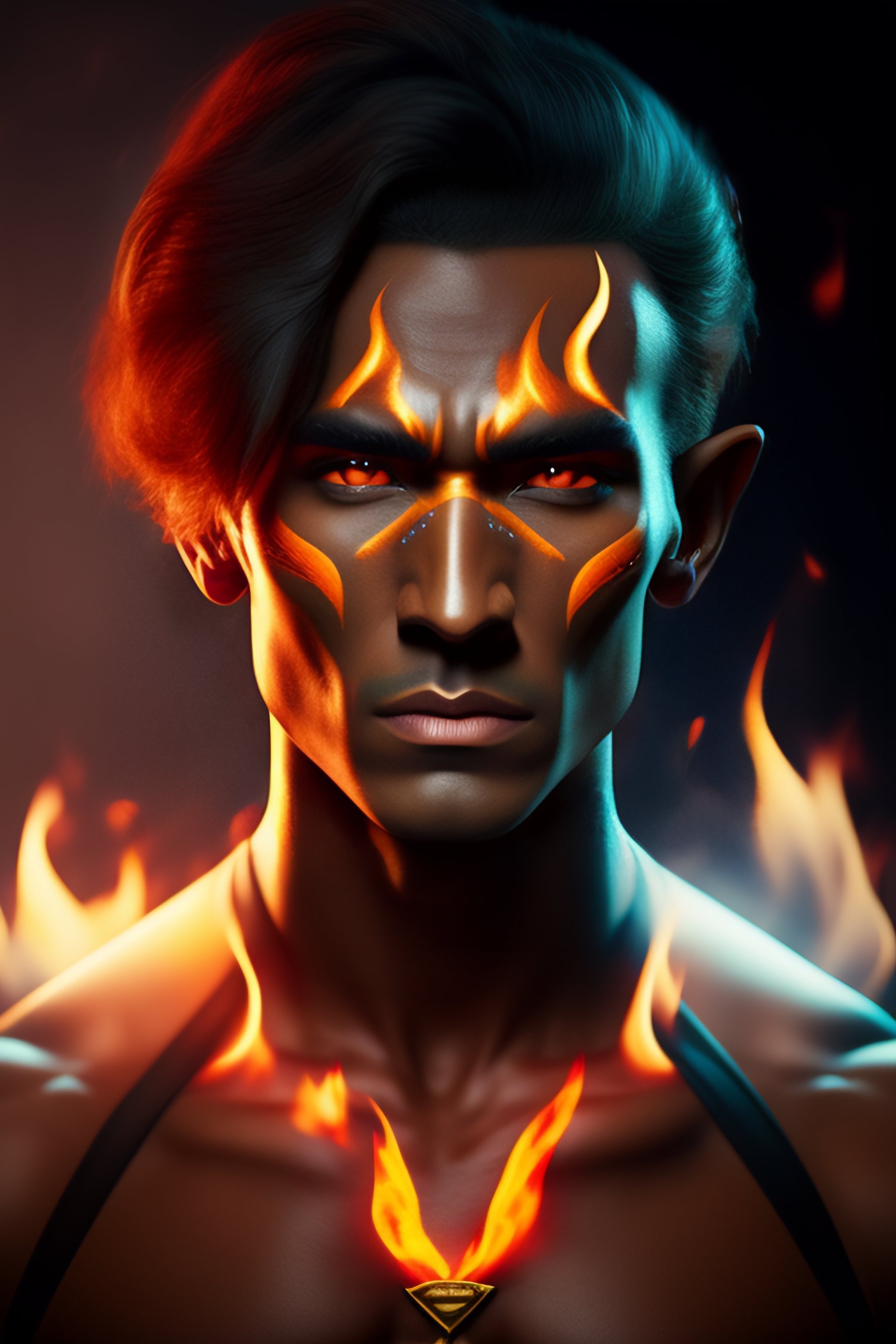 Lexica - Elf man with burned face