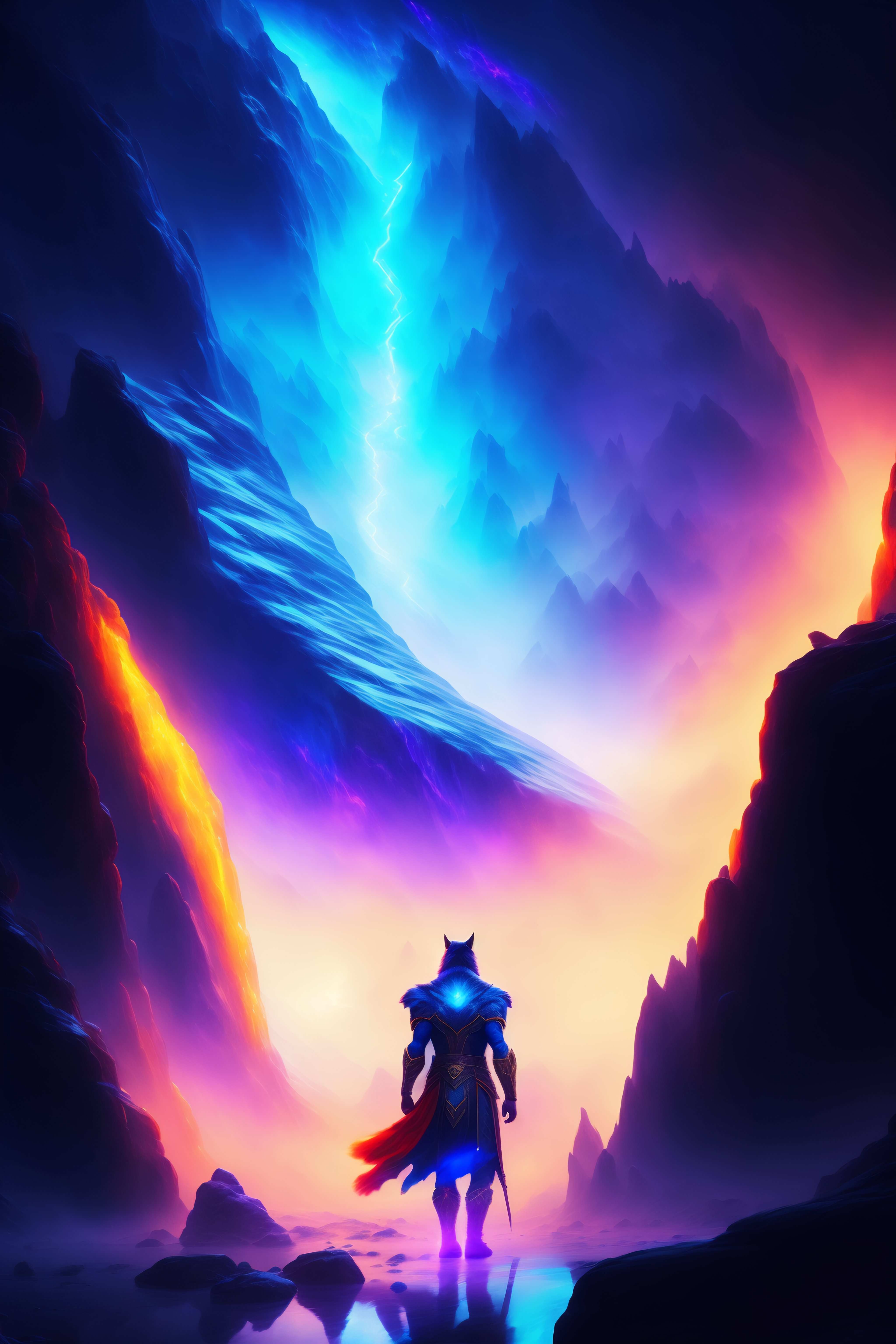 Lexica - An anthropomorphic warewolf wearing asgardian clothes walking ...