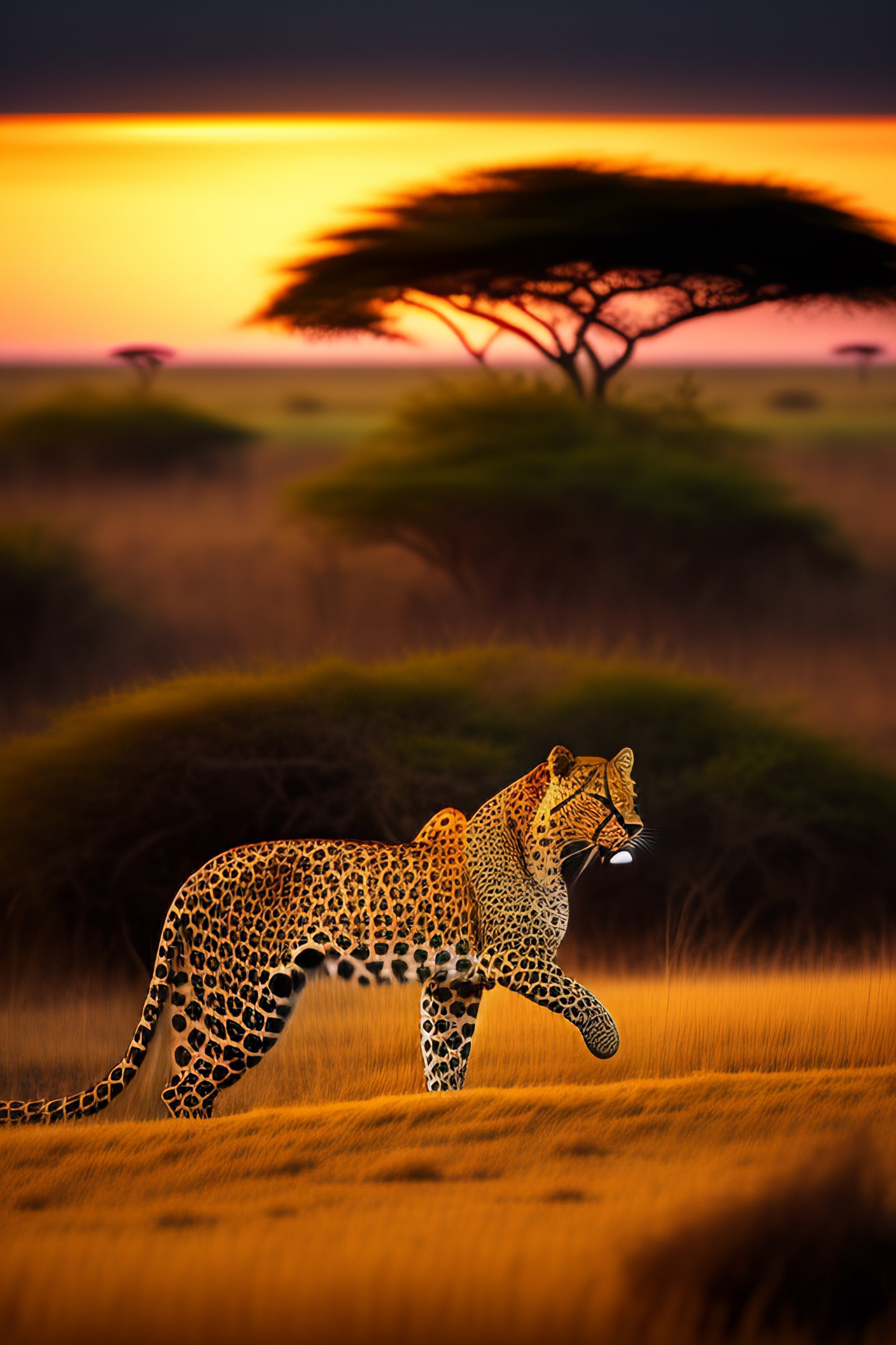 Leopard Hunting Prey