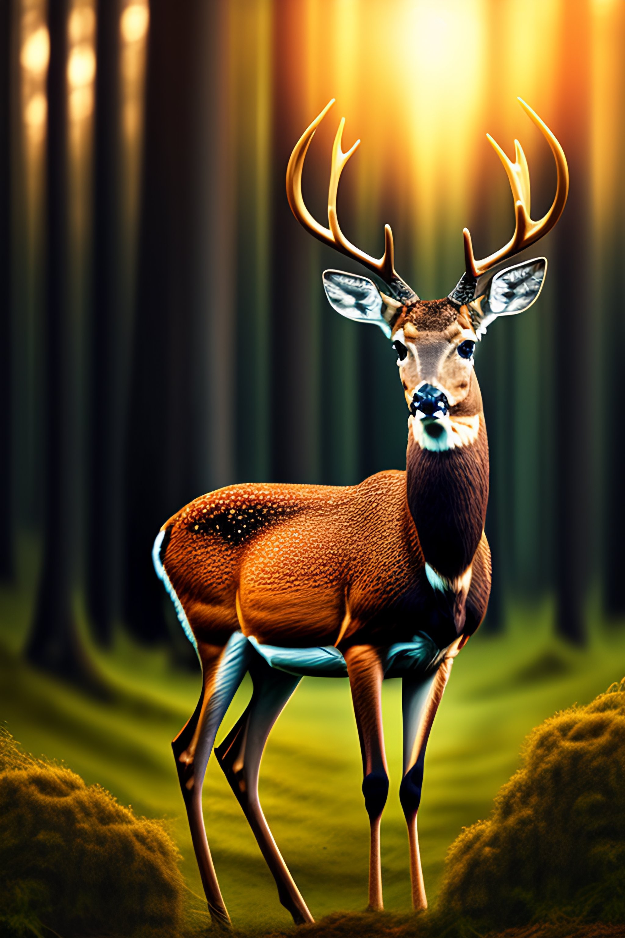 Lexica - Peaceful deer in woods grazing