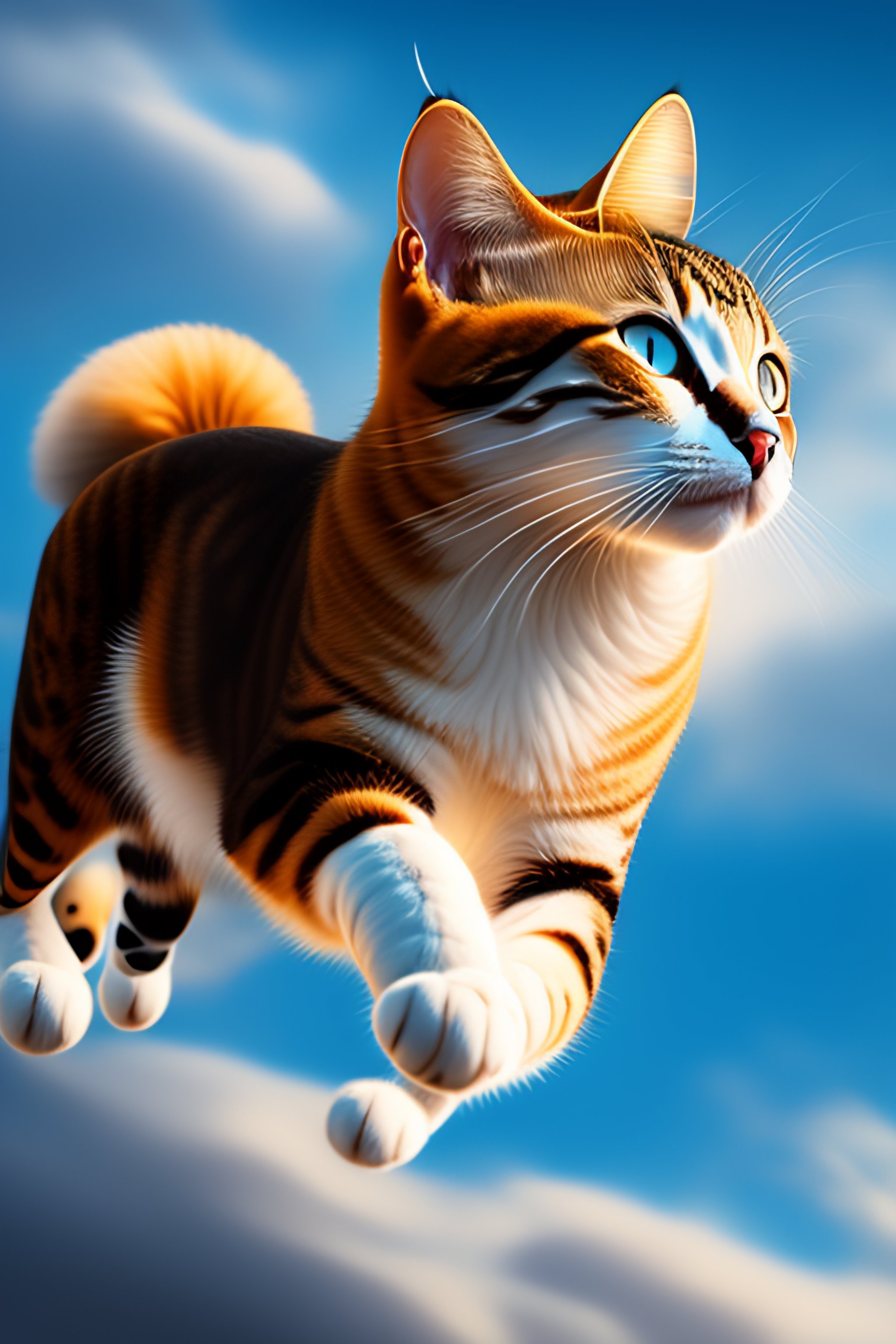 Lexica - Flying cat with skies on foot