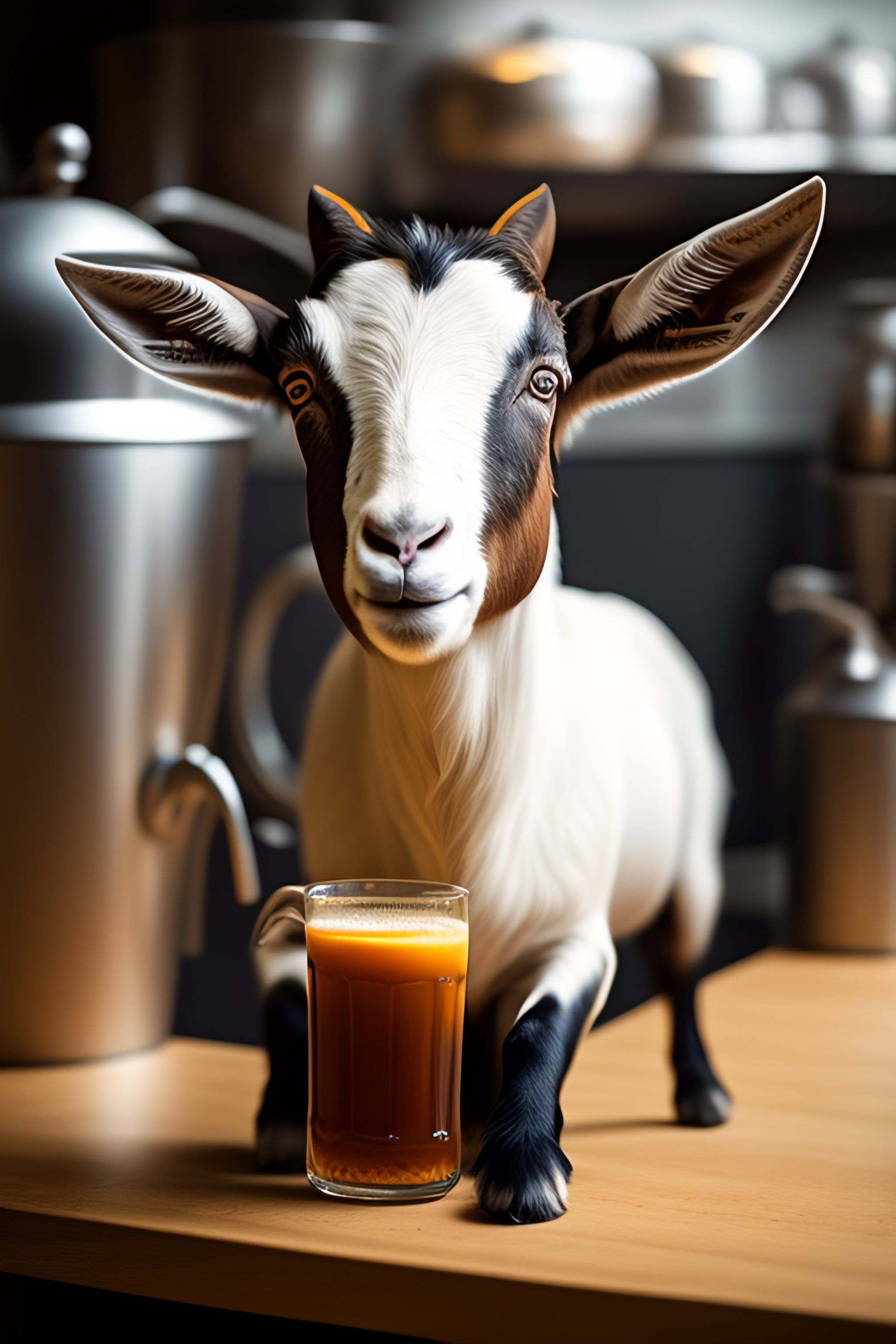 Lexica - Portrait of a goat barista