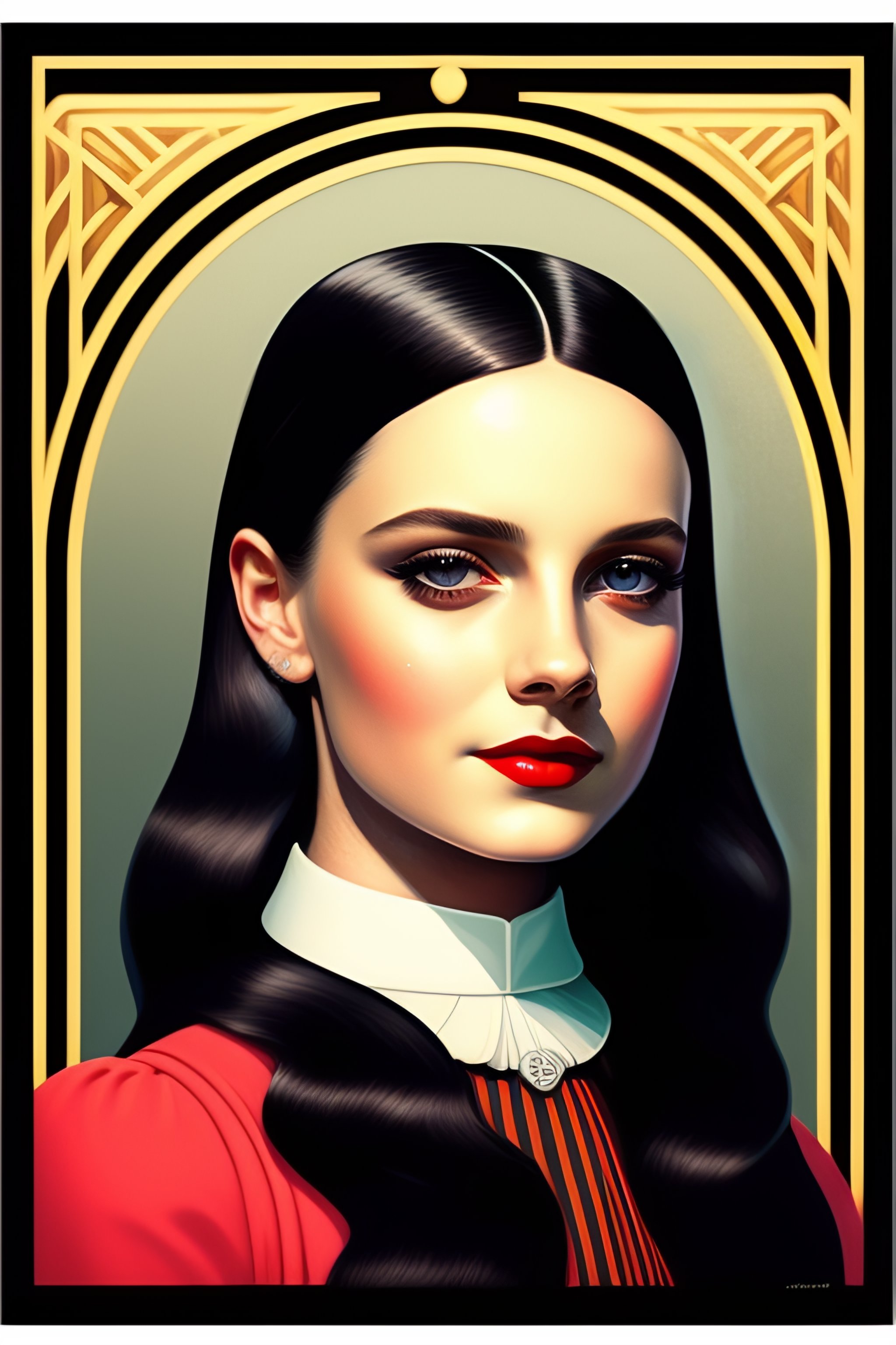 Lexica - Portrait of Wednesday Addams in art deco Style by Elias ...