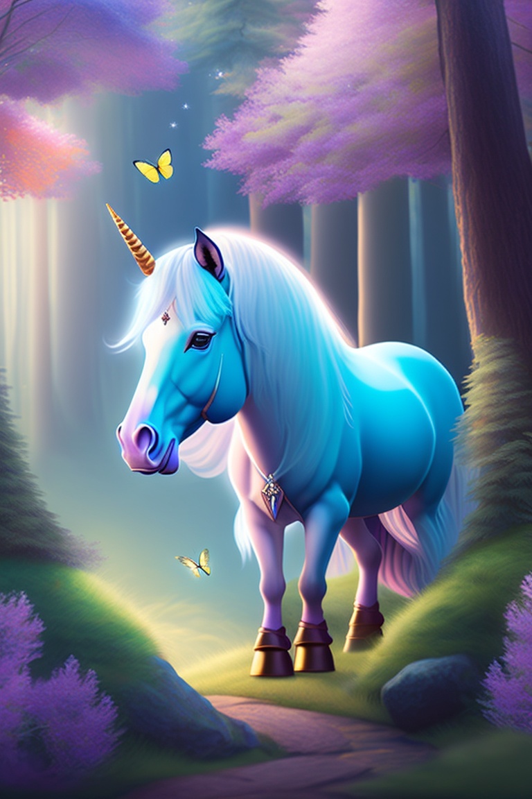 Lexica - Luna the unicorn followed the map's intricate trail through the Enchanted Forest. Tall ...