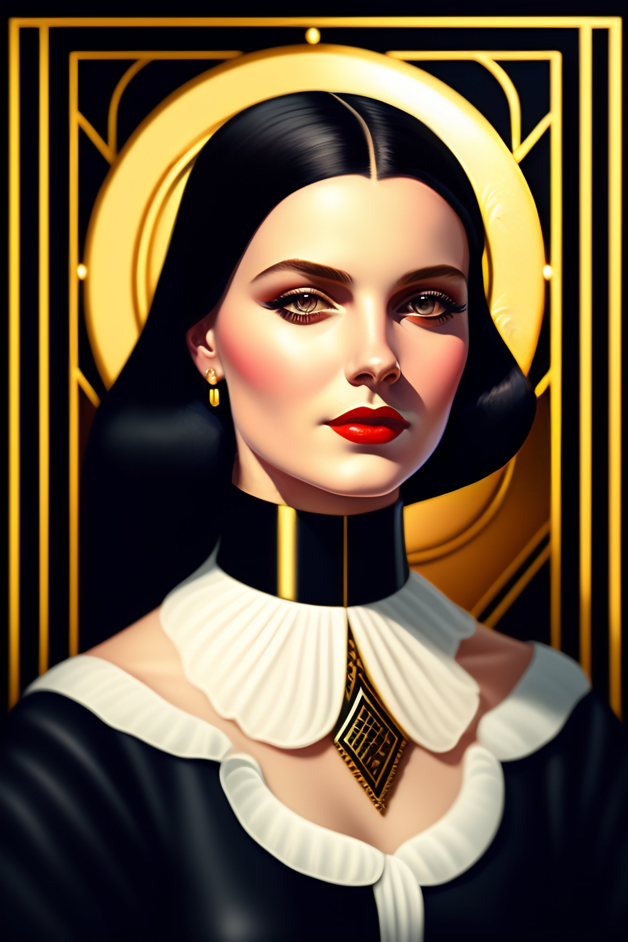Lexica - Portrait of Wednesday Addams in art deco Style by Elias ...