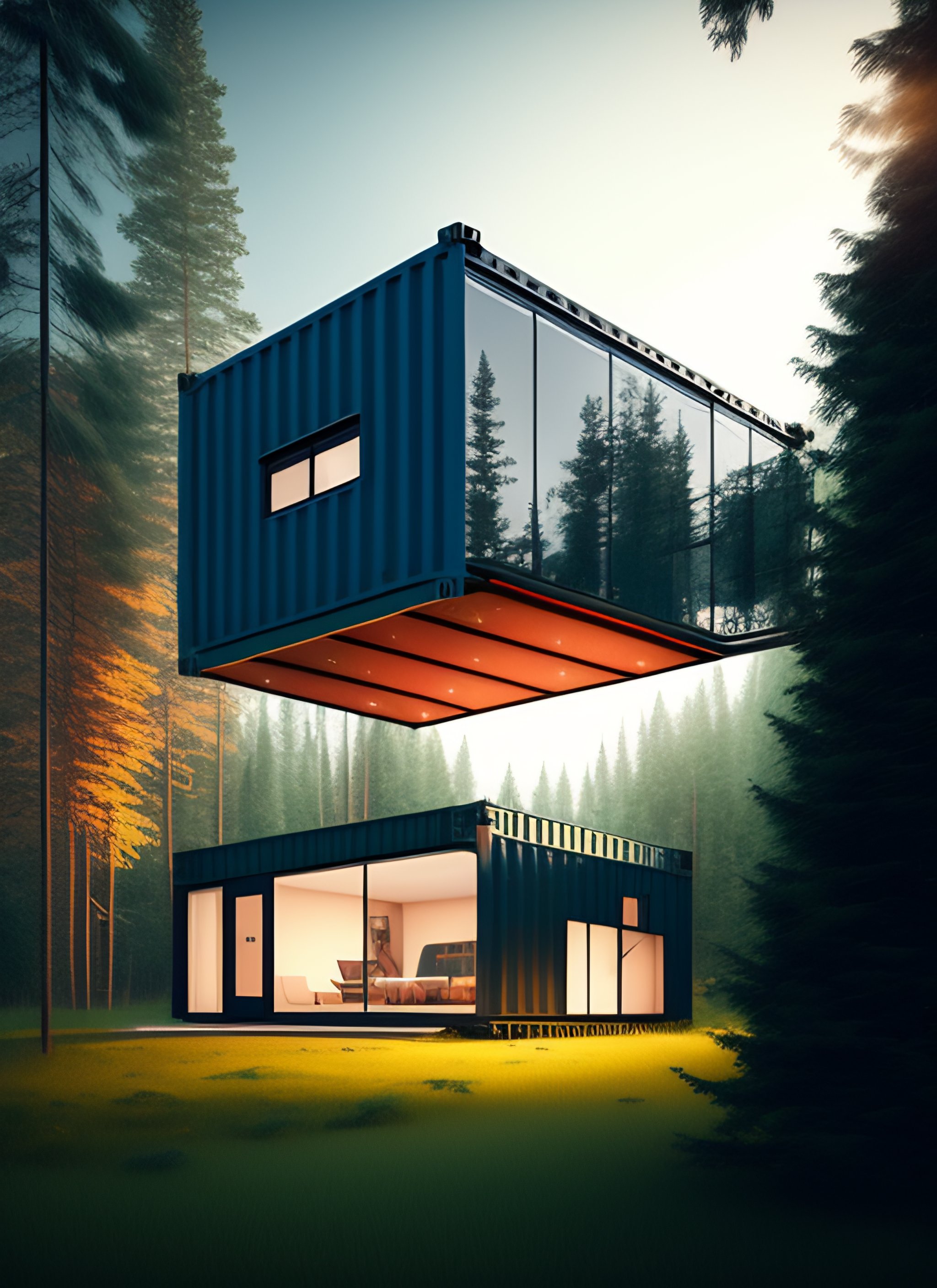 Lexica - Shipping containers and glass modern two floor house in the ...