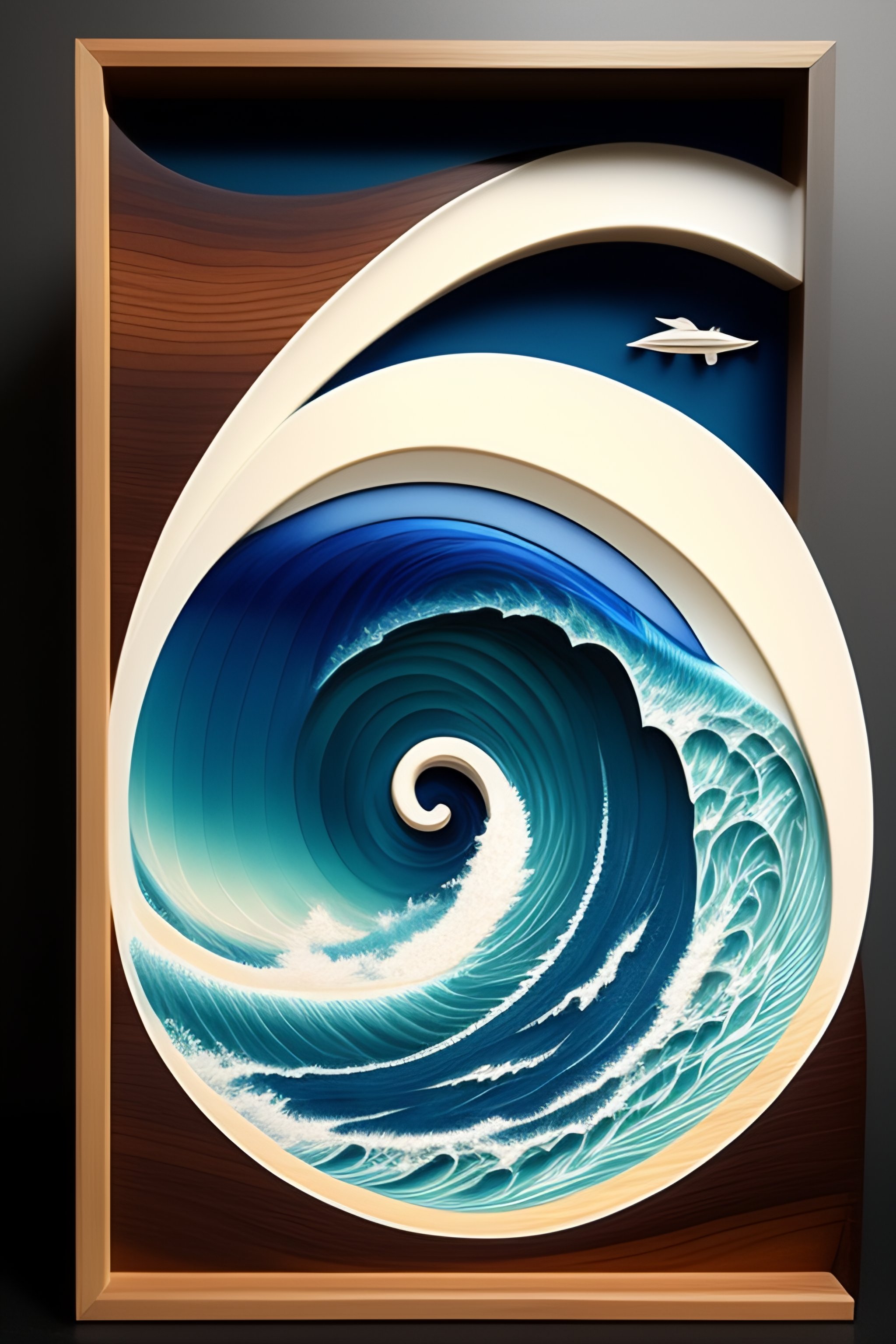 Lexica - Hokusai wood block waves inside of a whale