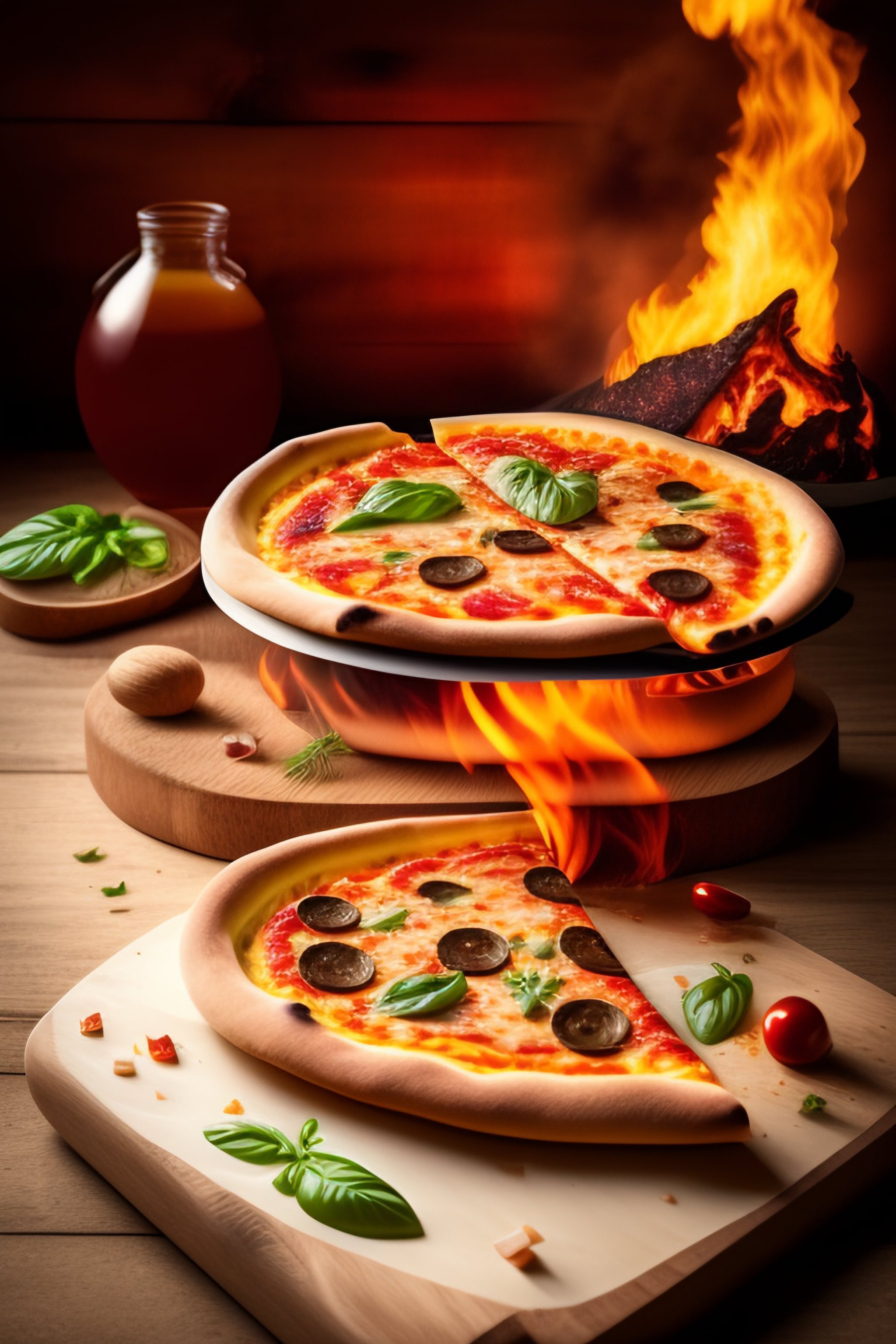 Lexica - Pizza on fire