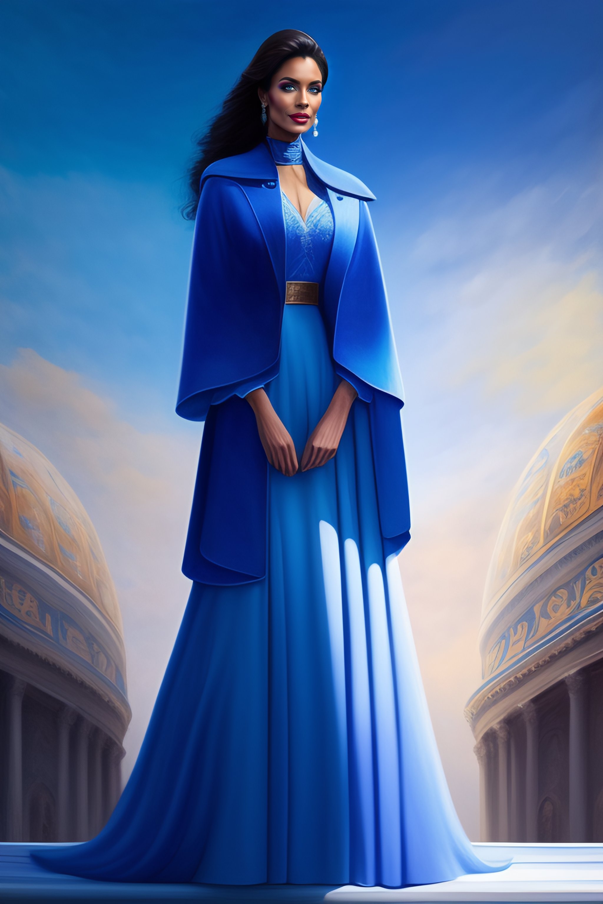 lexica-tall-woman-in-blue