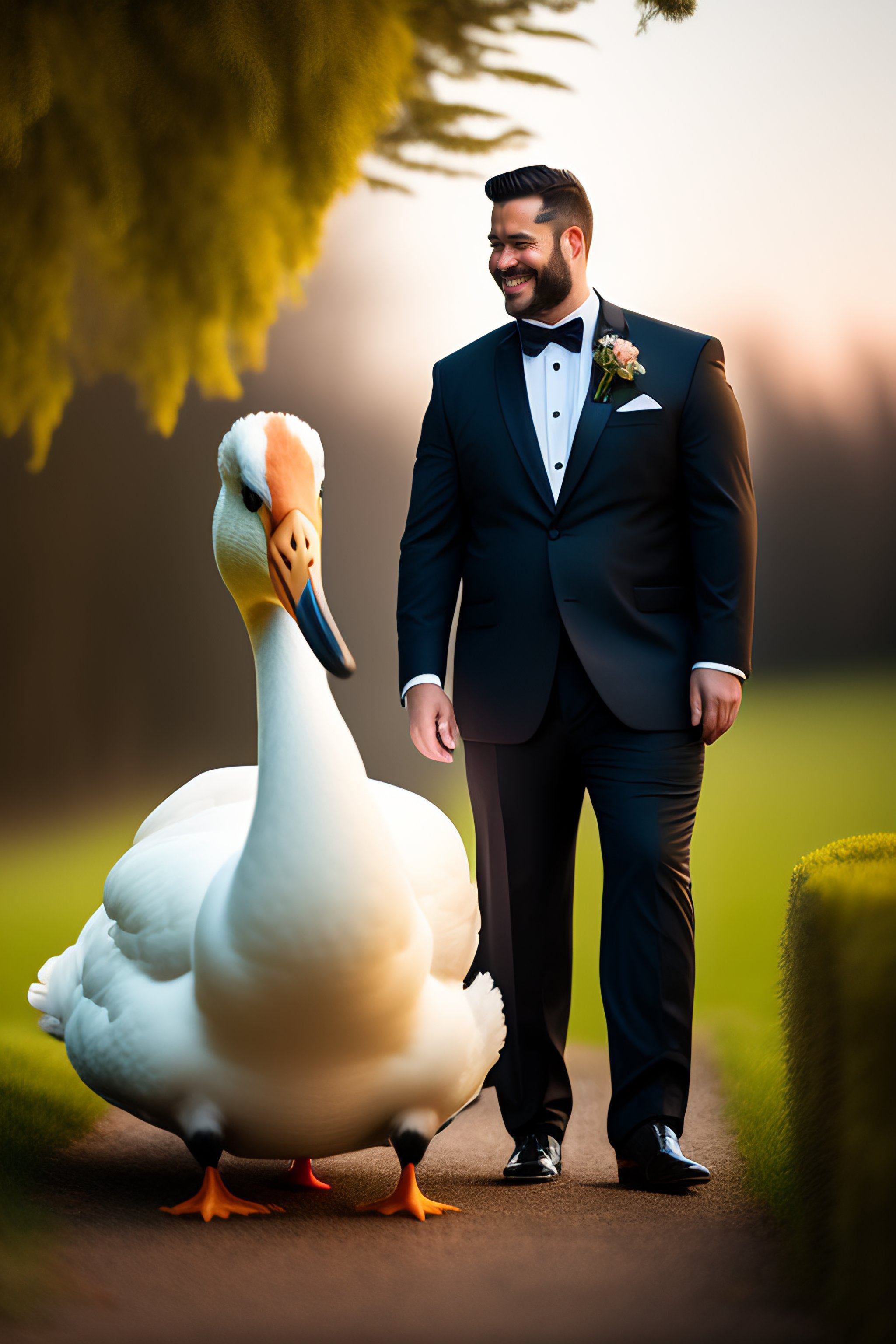 Lexica - A man marrying a anthropomorphic goose
