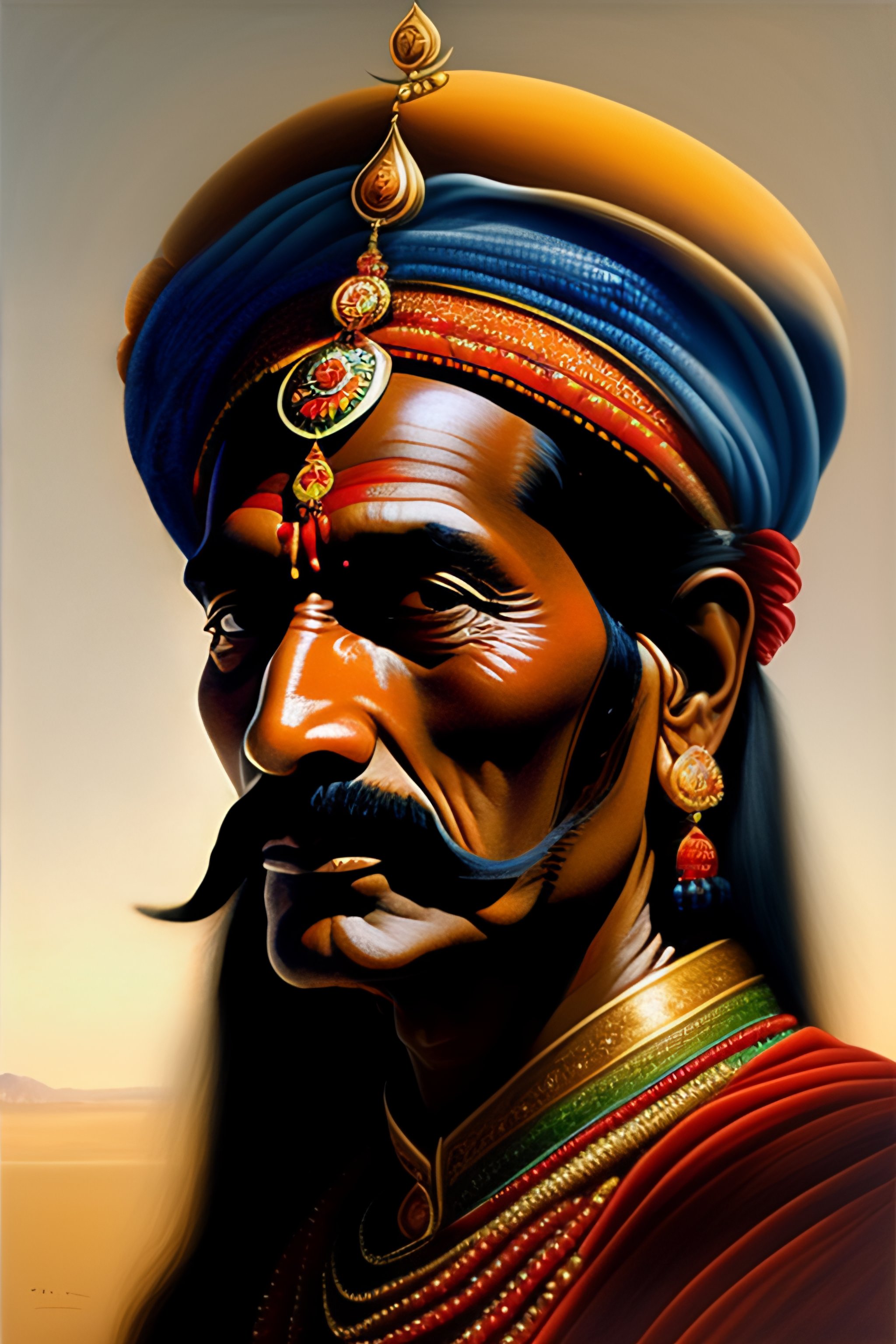 Lexica - Dali style portrait of an indian