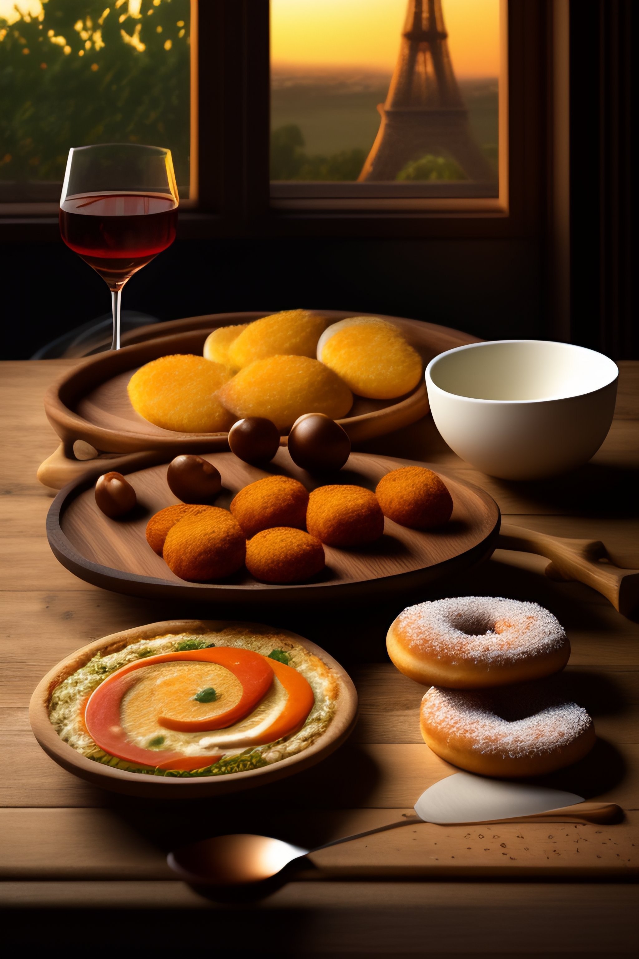 Lexica - A hyperrealistic wood worked boards of vegetable tartares ...