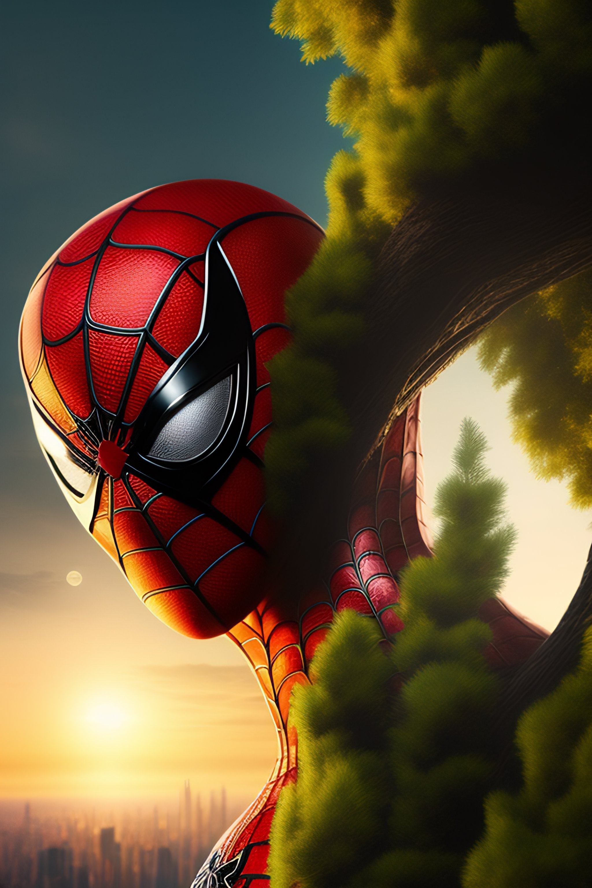 Lexica - Spiderman wearing tree