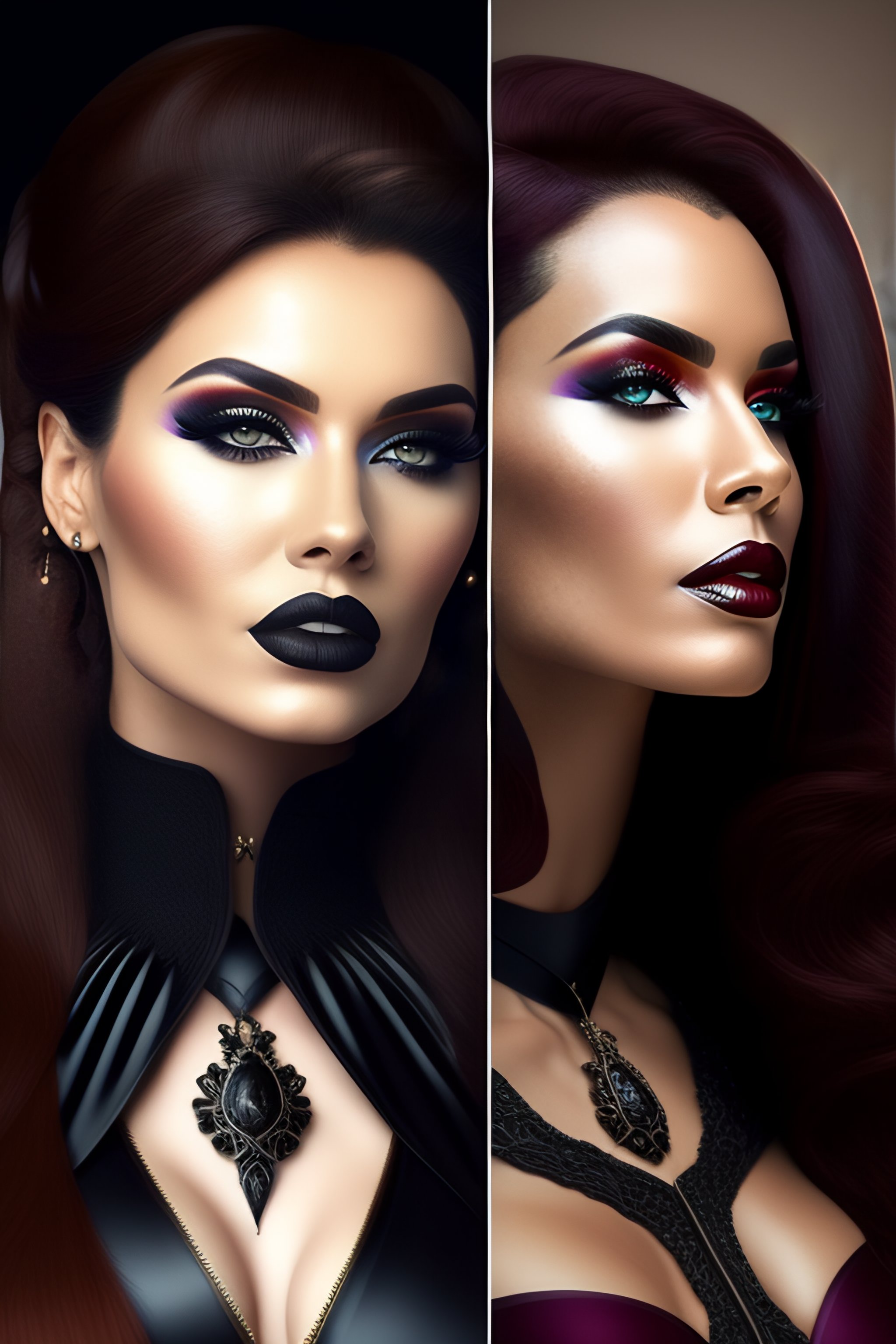 Lexica - Beautiful woman with bold and attractive features, in a gothic ...