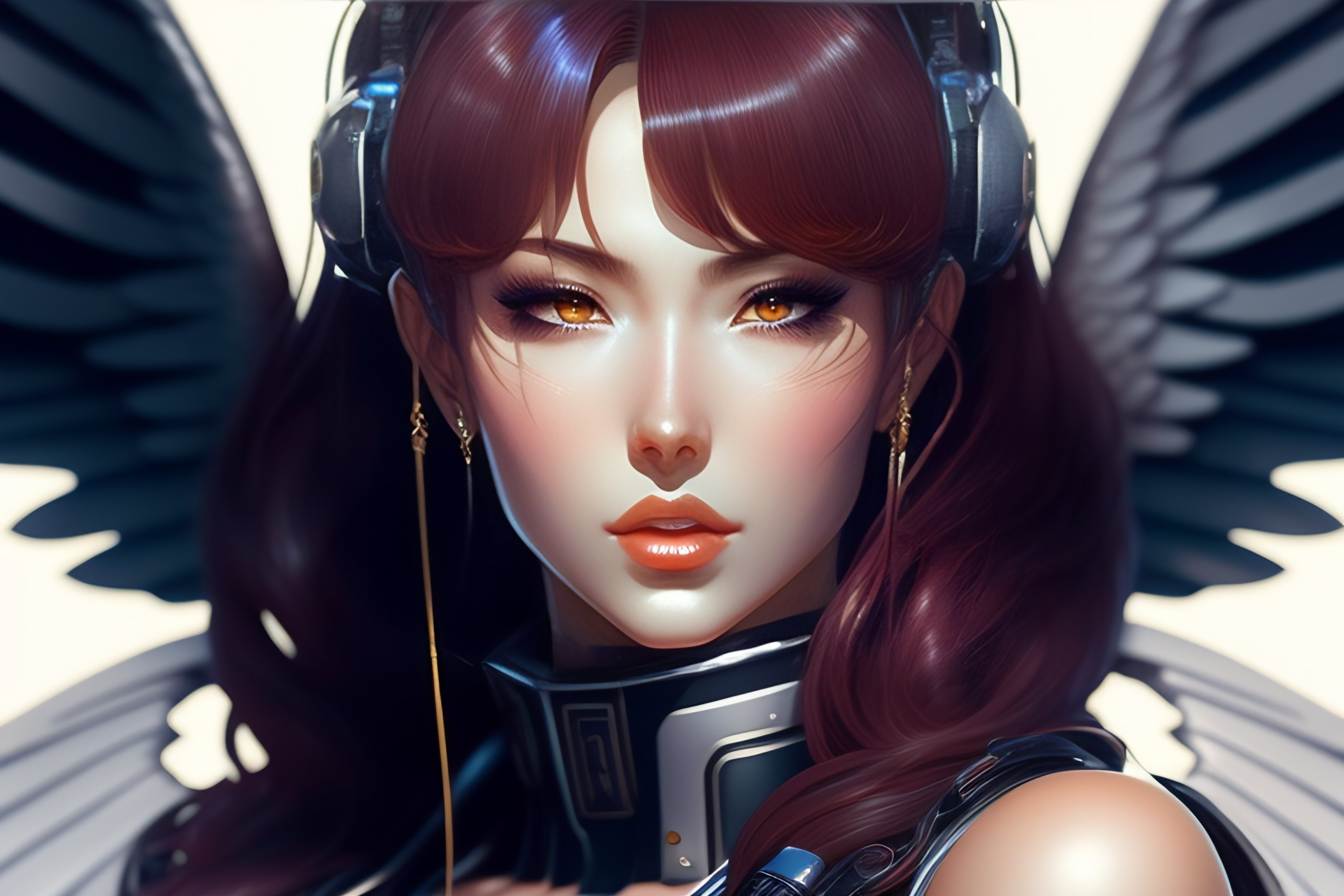 Lexica - 90's vintage anime android Angel with cables and technological ...