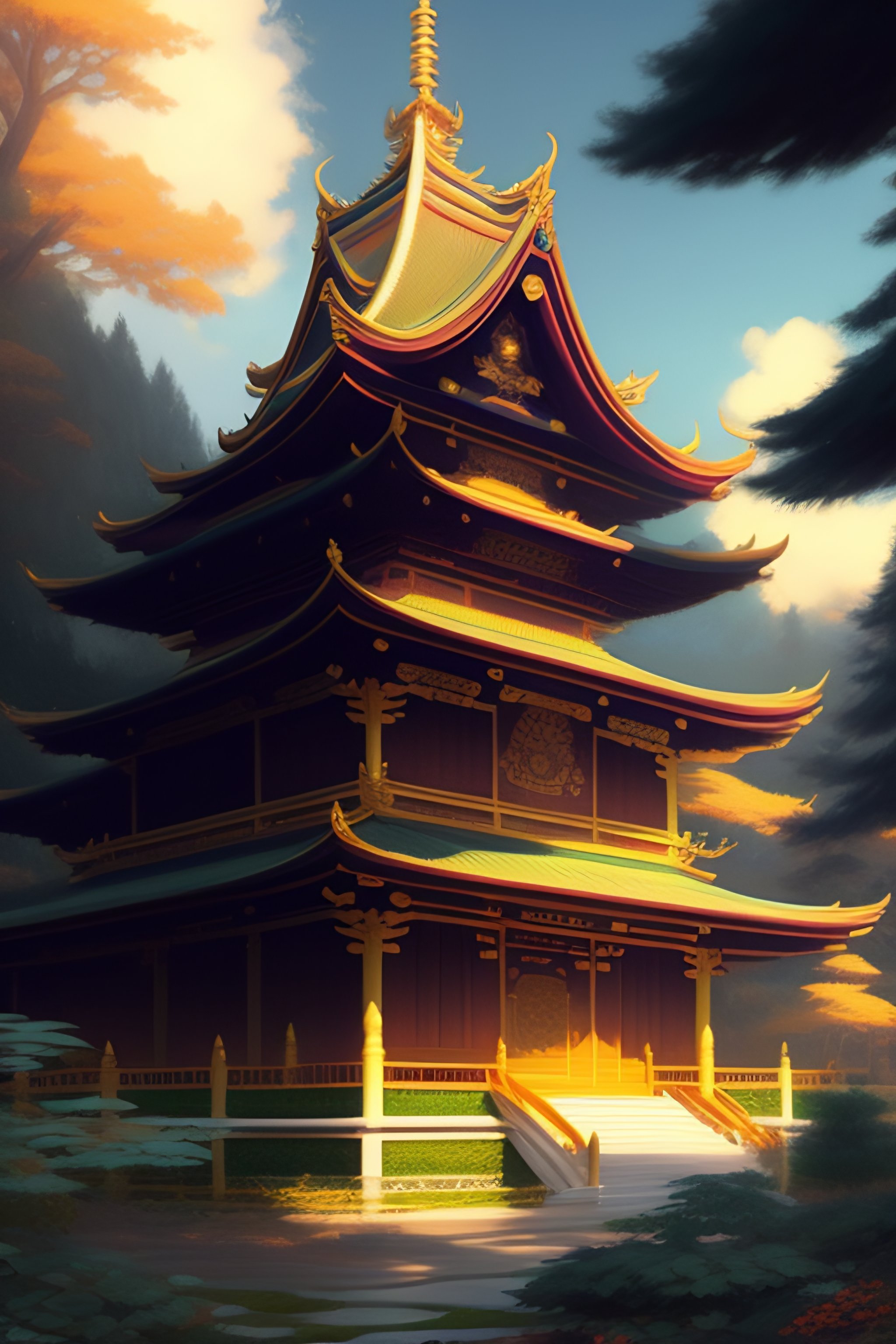 Lexica - Painting of a yokai temple, intricate, elegant, highly ...