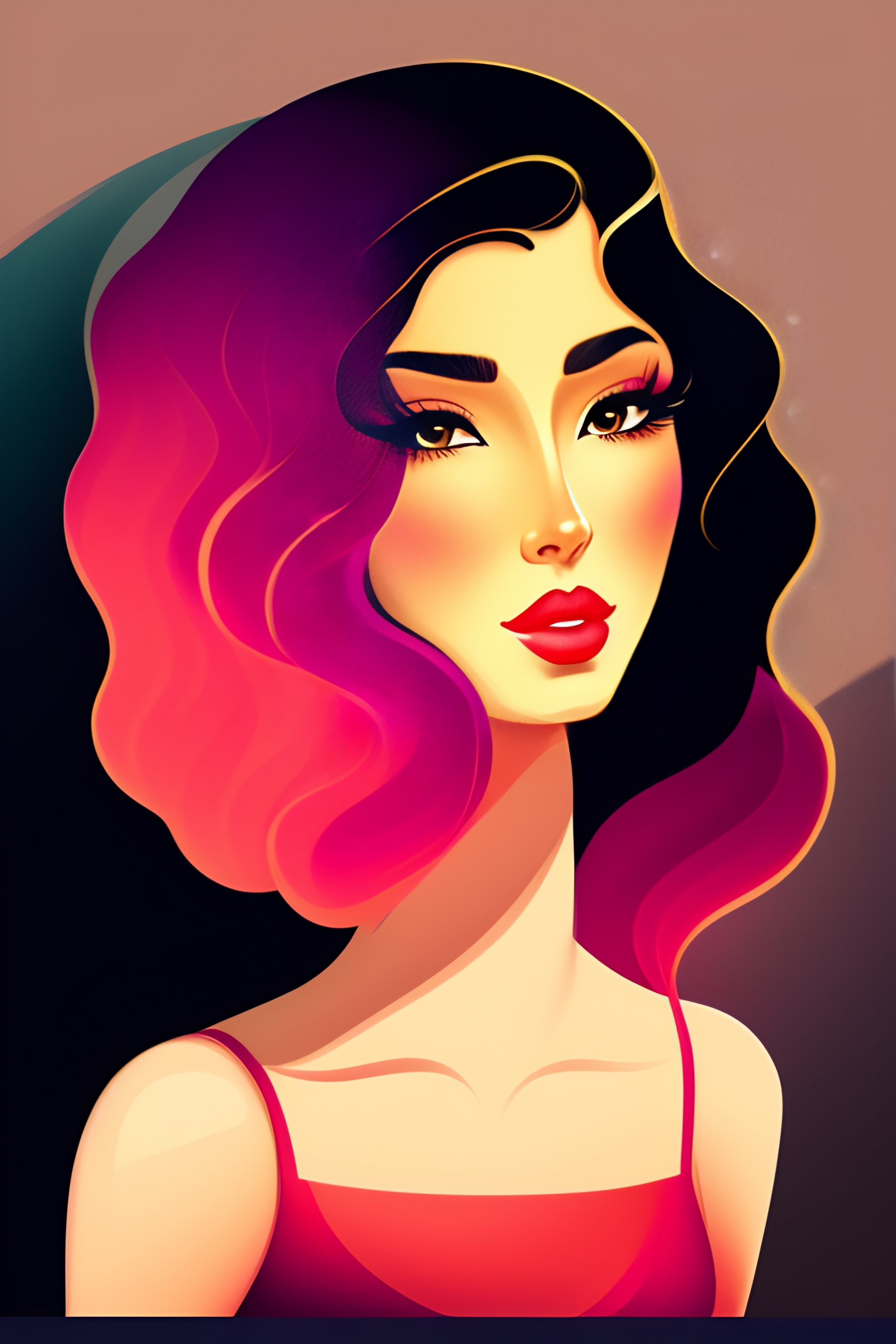 Lexica - Woman face beautiful cartoon style