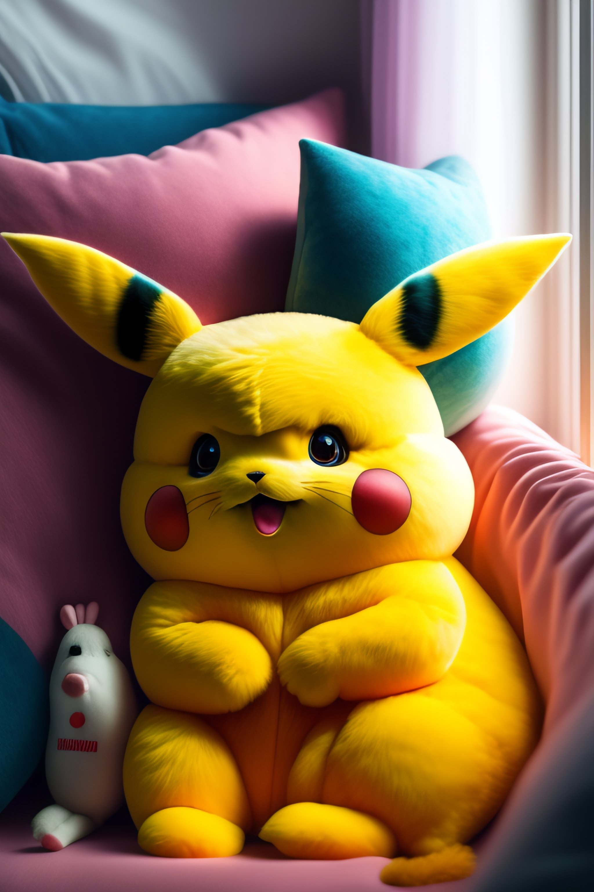 Lexica - Sassy pikachu. comfy pajamas, sleepy. in bed
