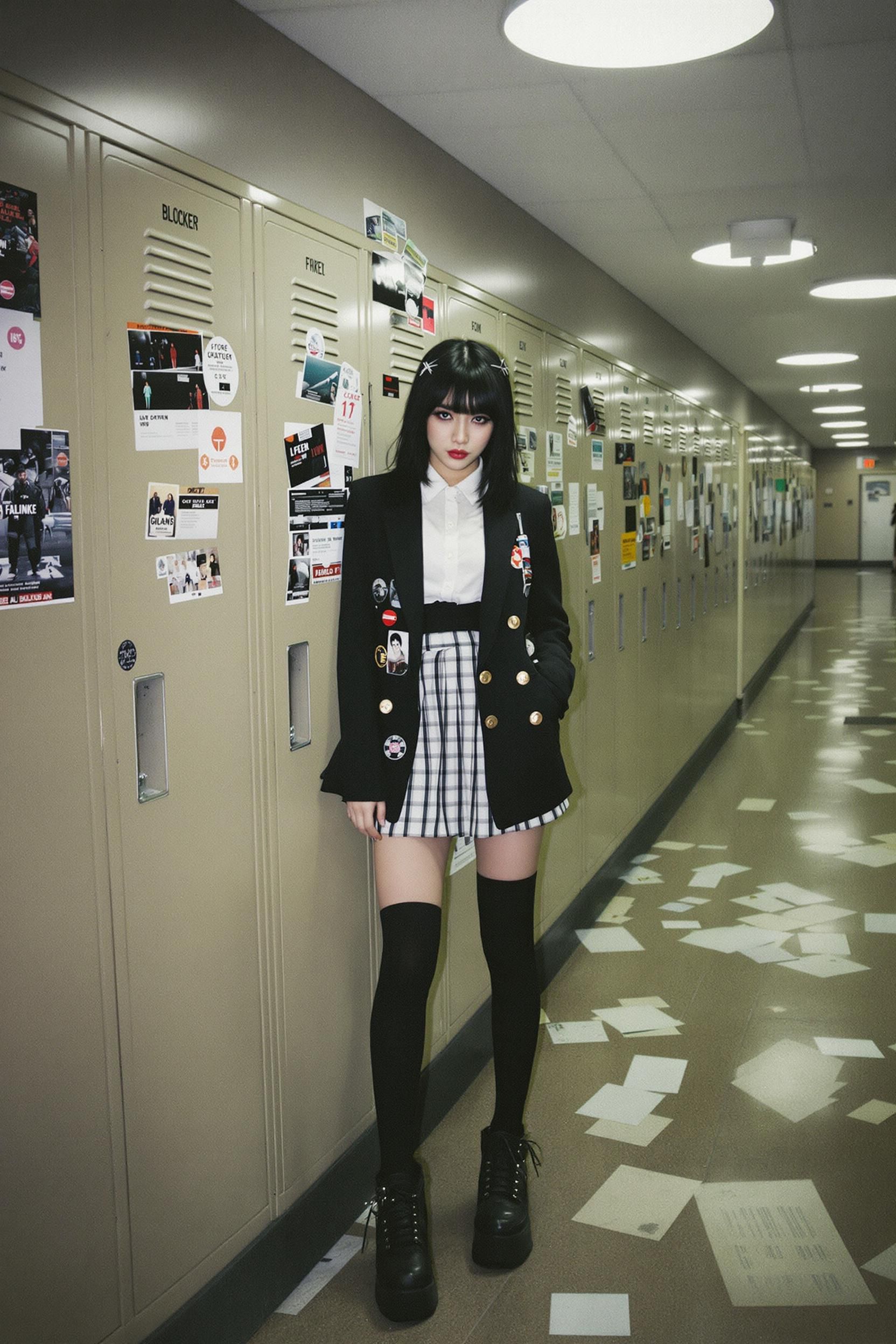 Lexica - Photo-realistic, grungy analog-style photo of a beautiful emo ...