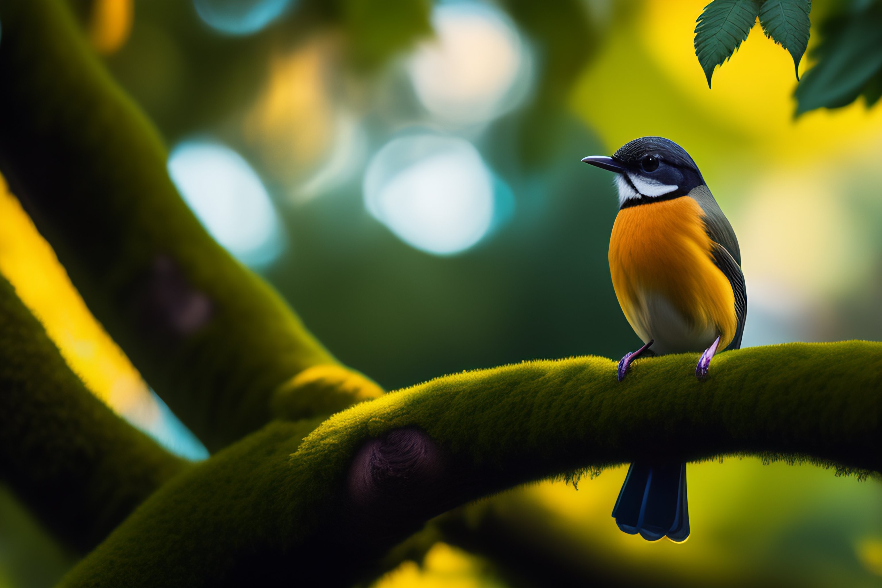 Lexica - High quality photo of a bird sitting in a tree with amazing ...