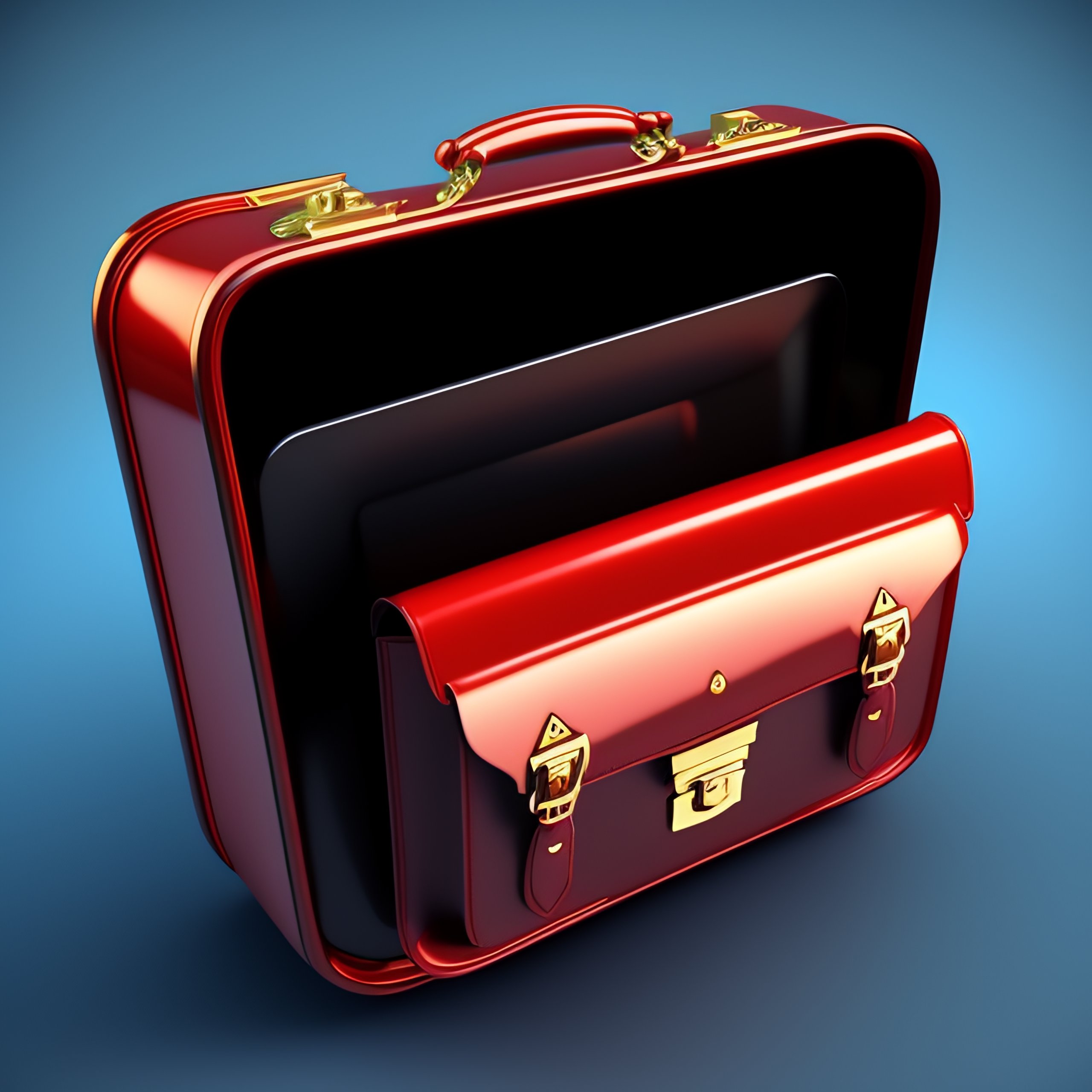 Lexica - Briefcase, 3d icon minimalism style