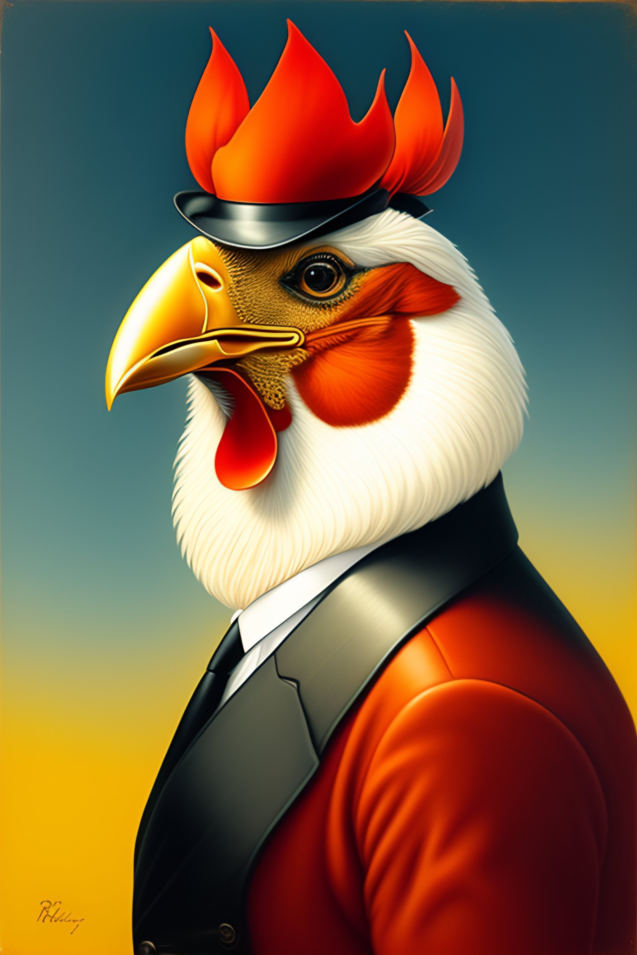 Lexica - Ray warren as a cartoon rooster