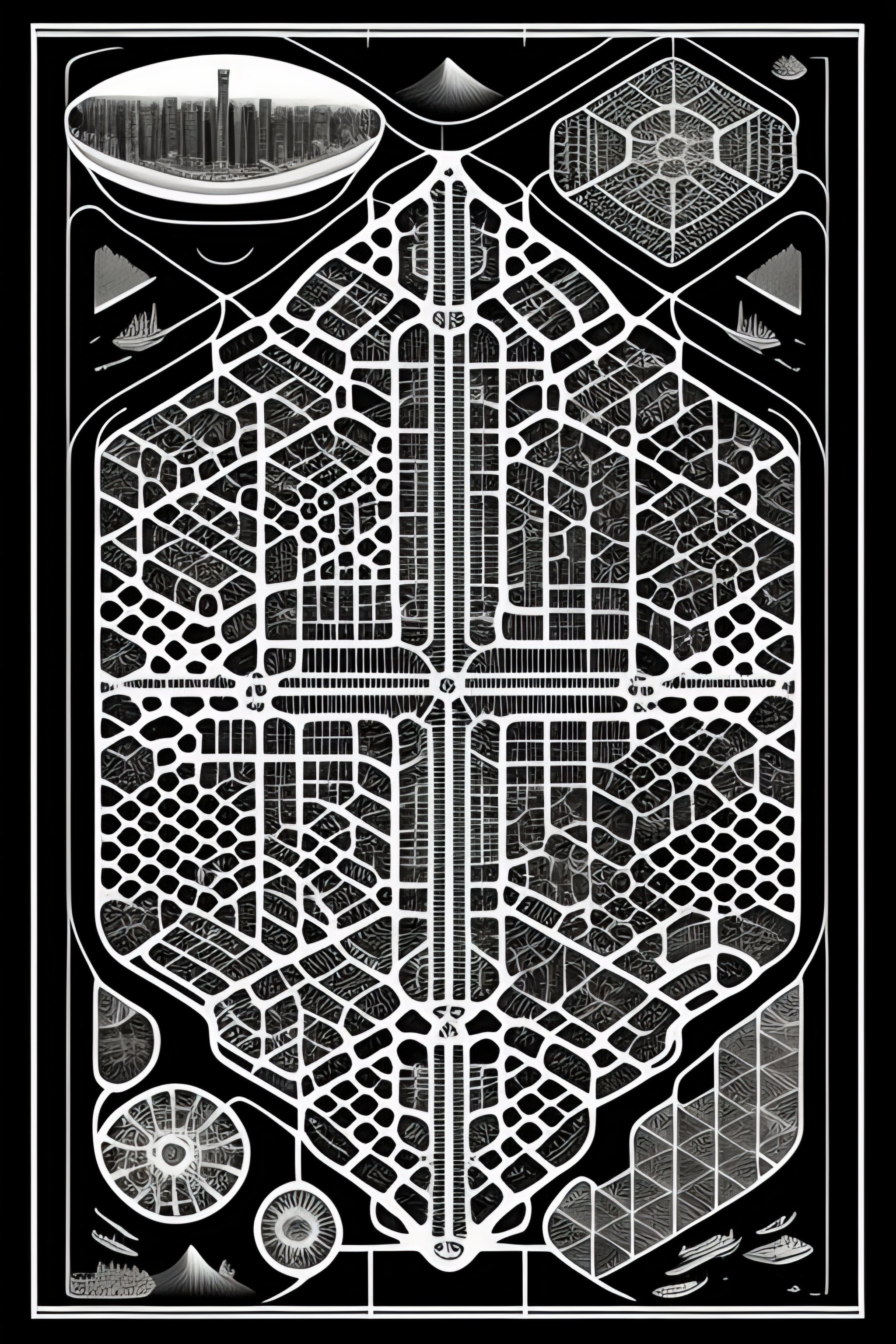 Lexica - Top view of Tokyo city grid, intricate, very detailed, in the ...