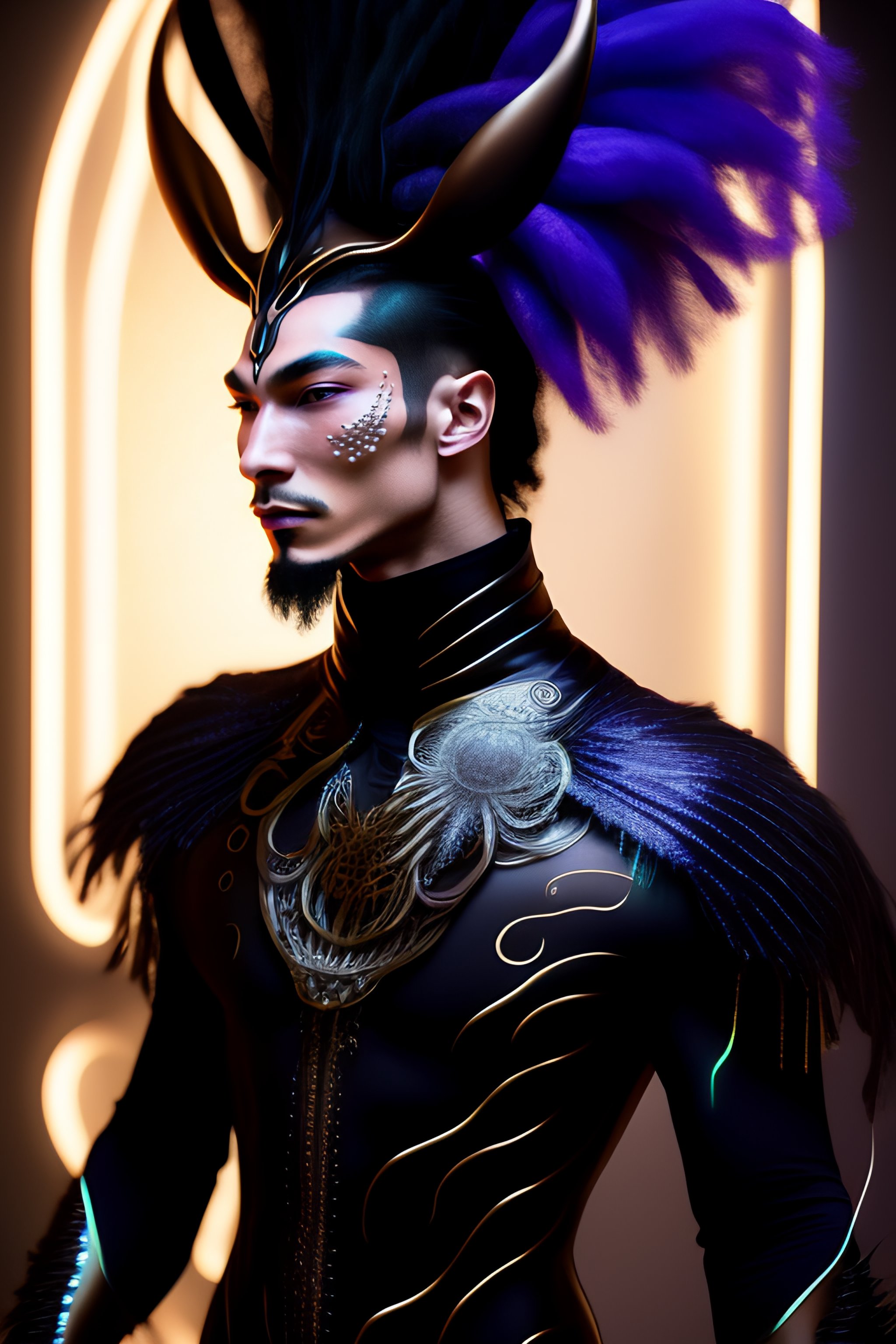 Lexica - Male full body psychedelic haute couture bioluminescent ...