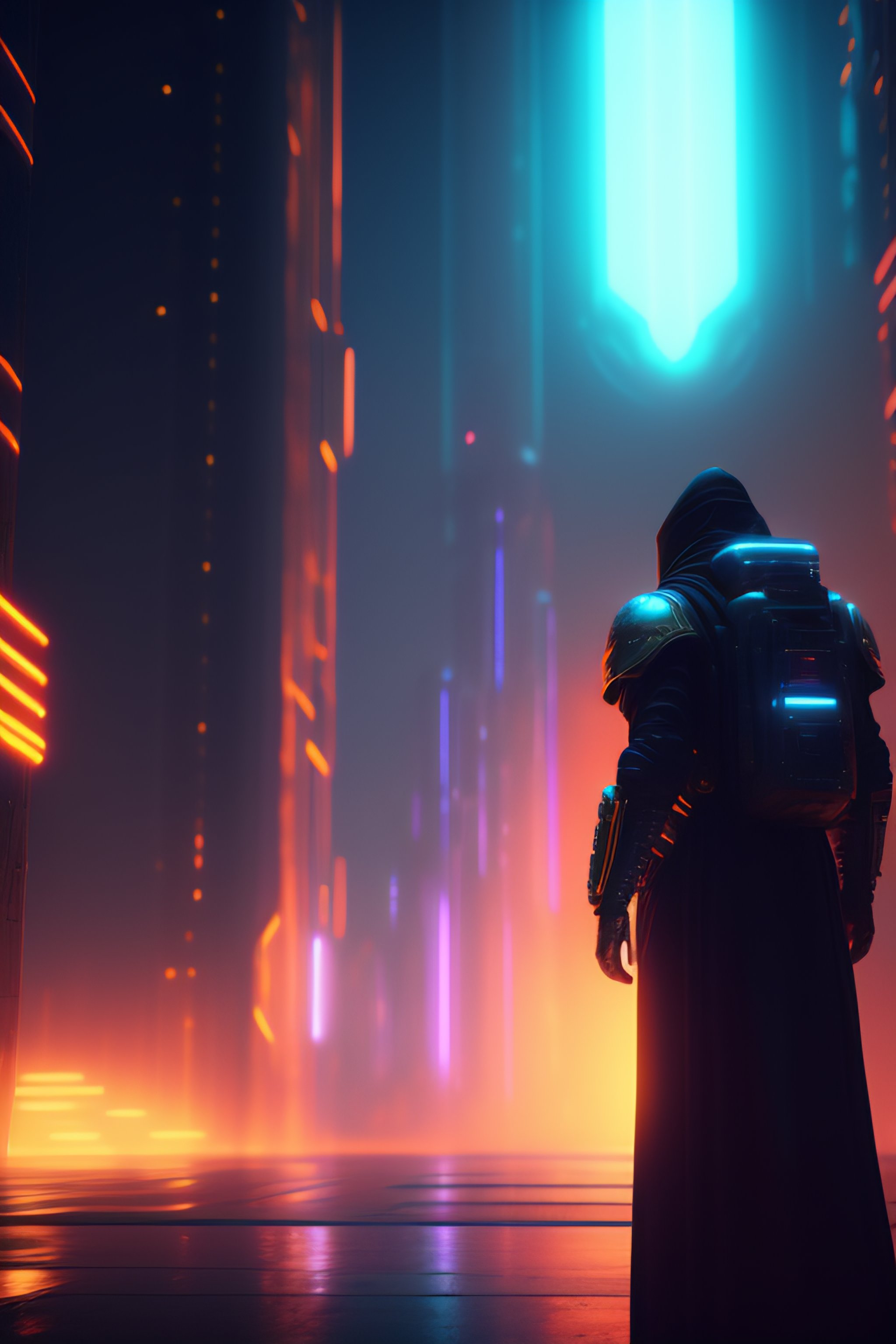 Lexica - Cyberpunk, space, UE5, Sci Fi, cinematic, volumetric lighting, high detail, realistic ...