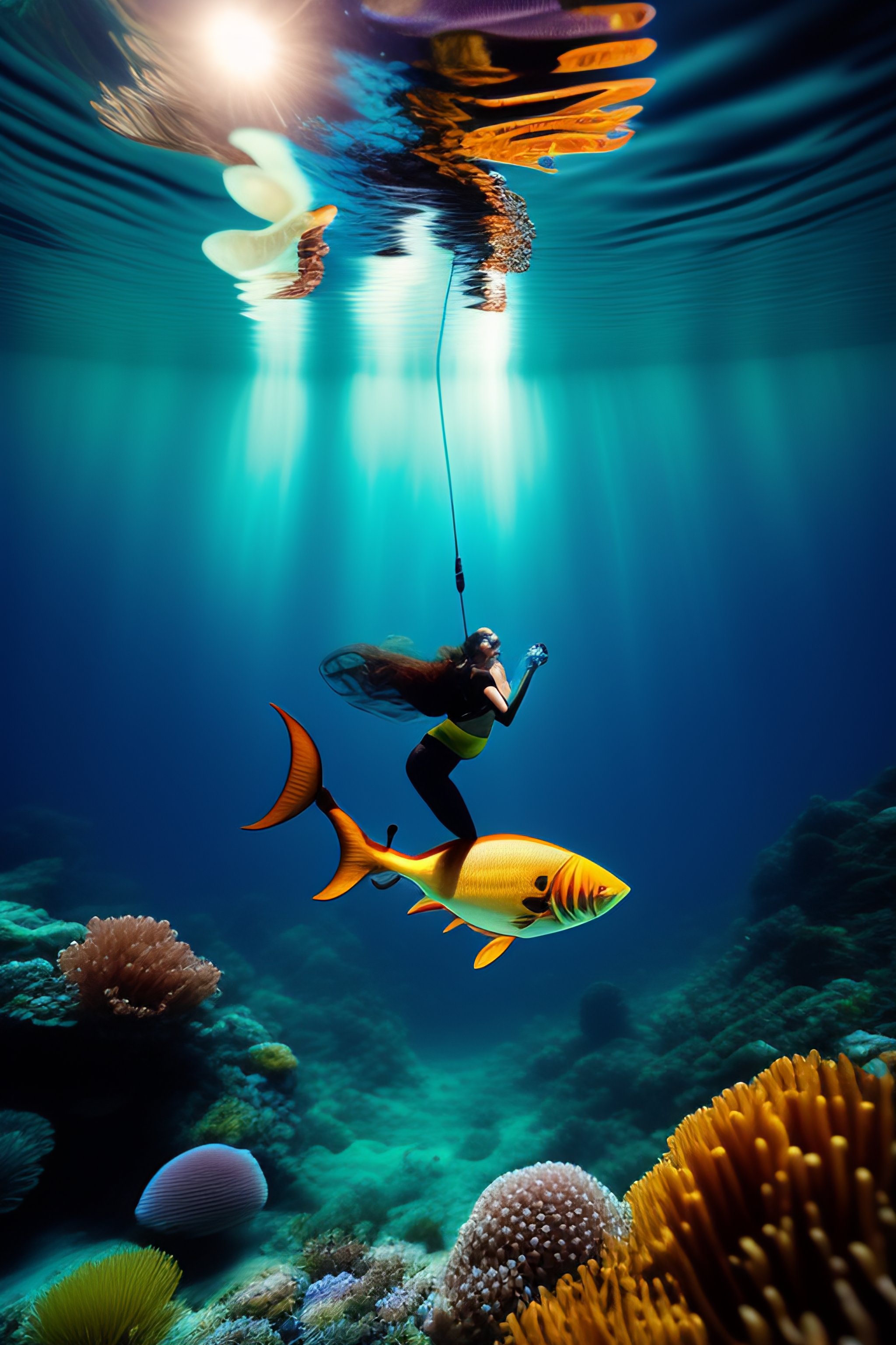 Lexica - Midjourney style, photo of underwater fashion
