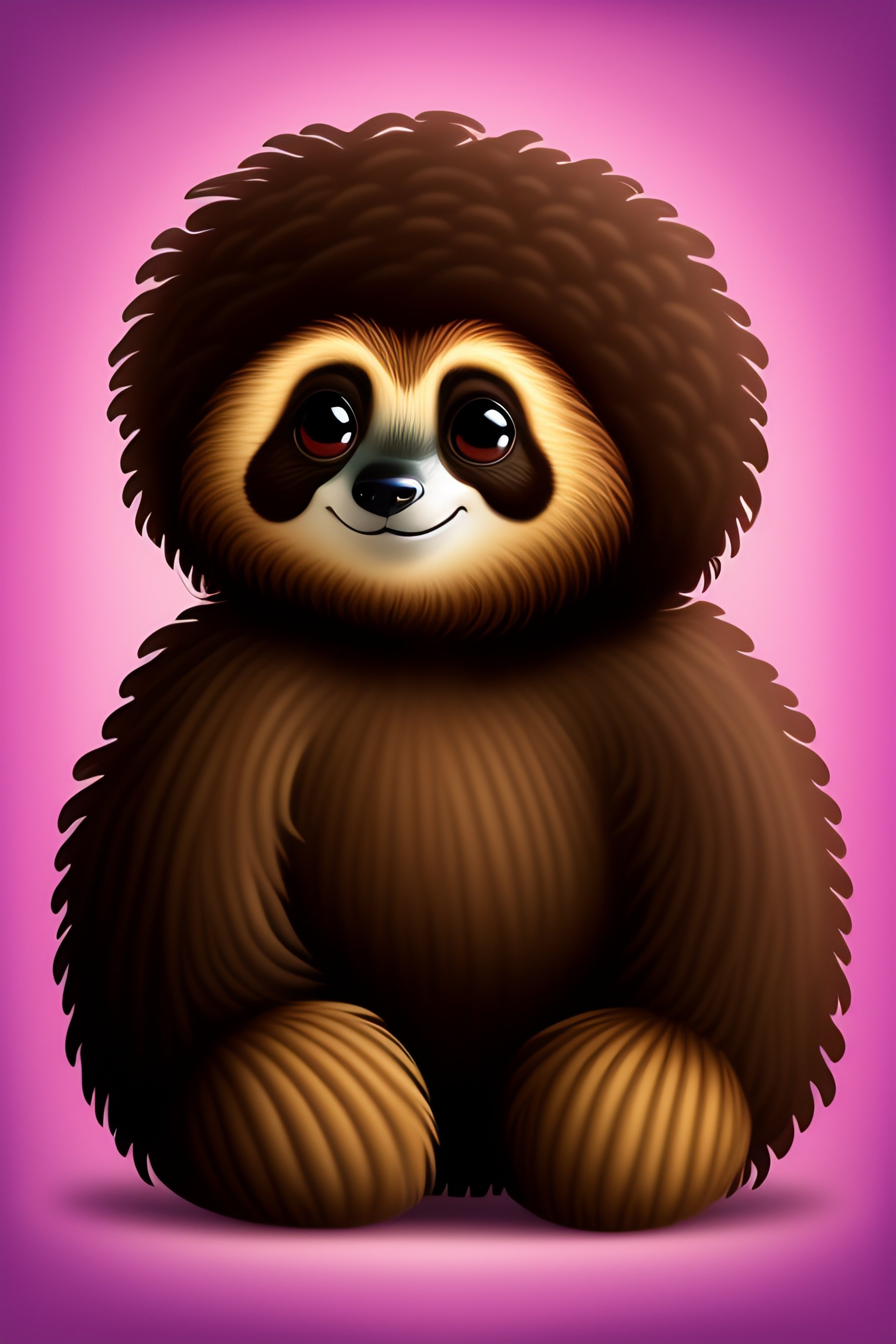 Lexica - Curly hair sloth cartoon