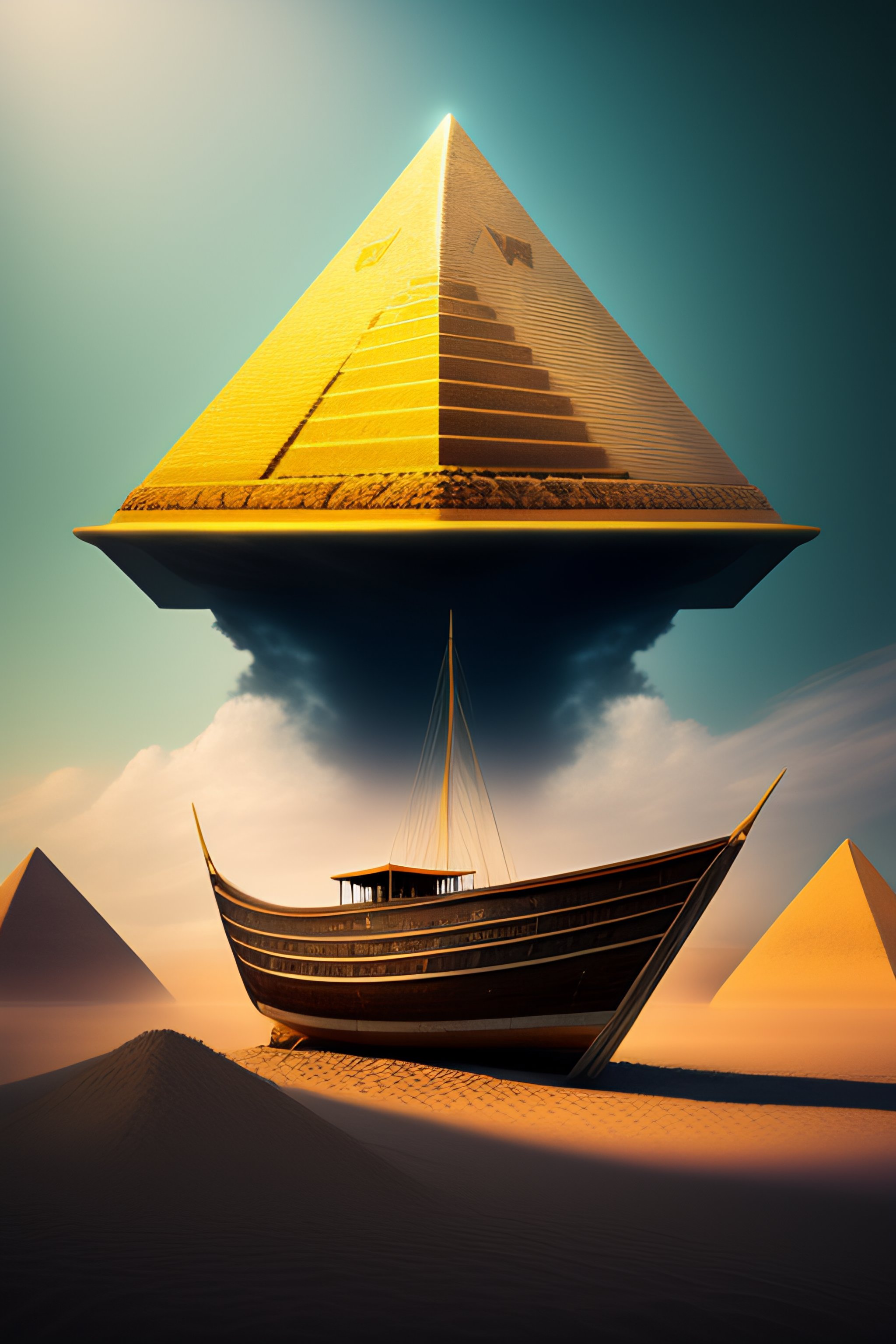 Lexica - Boat over the pyramid
