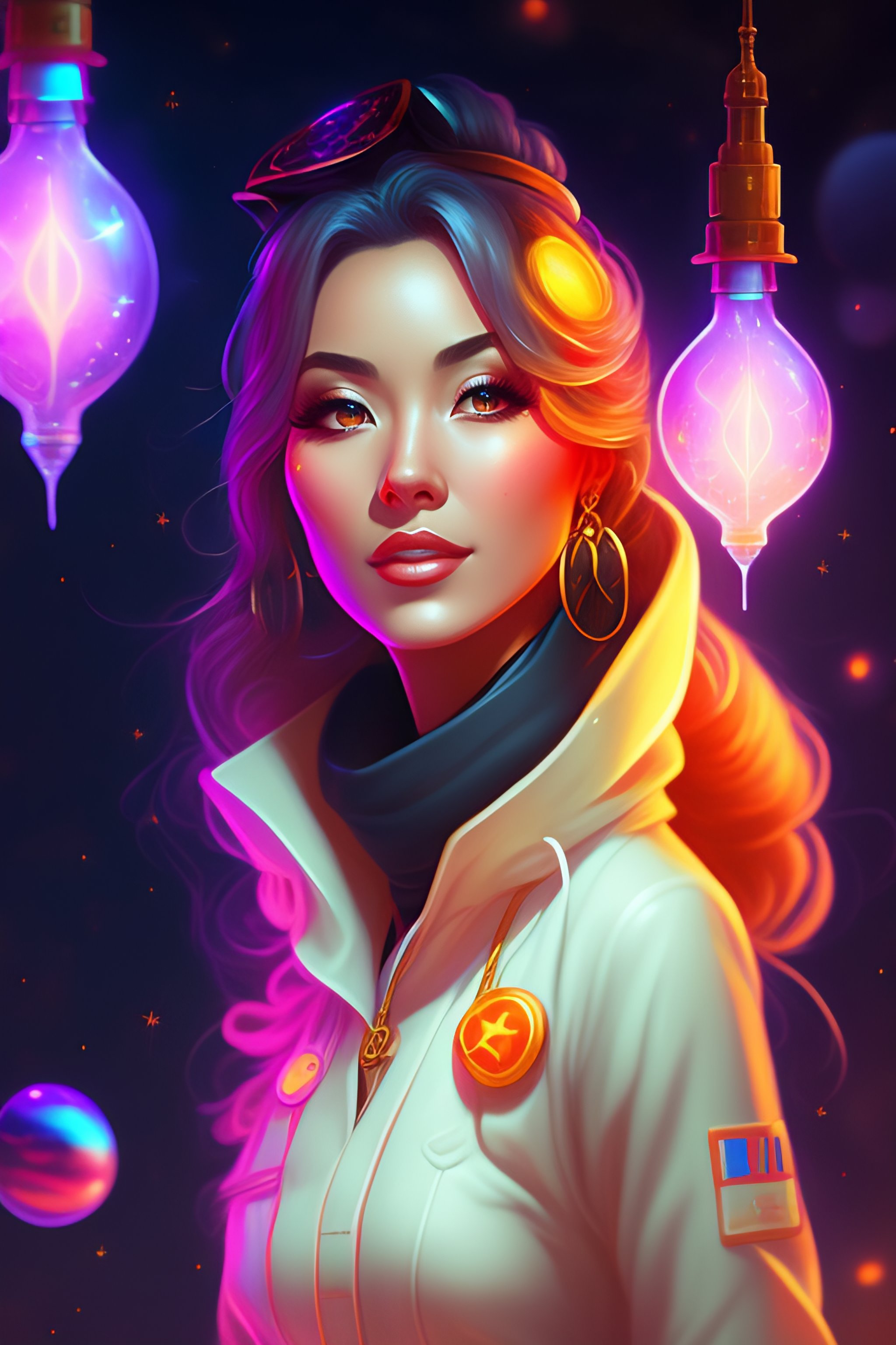 Lexica - Magic mad scientist, inside cosmic labratory, radiating a ...