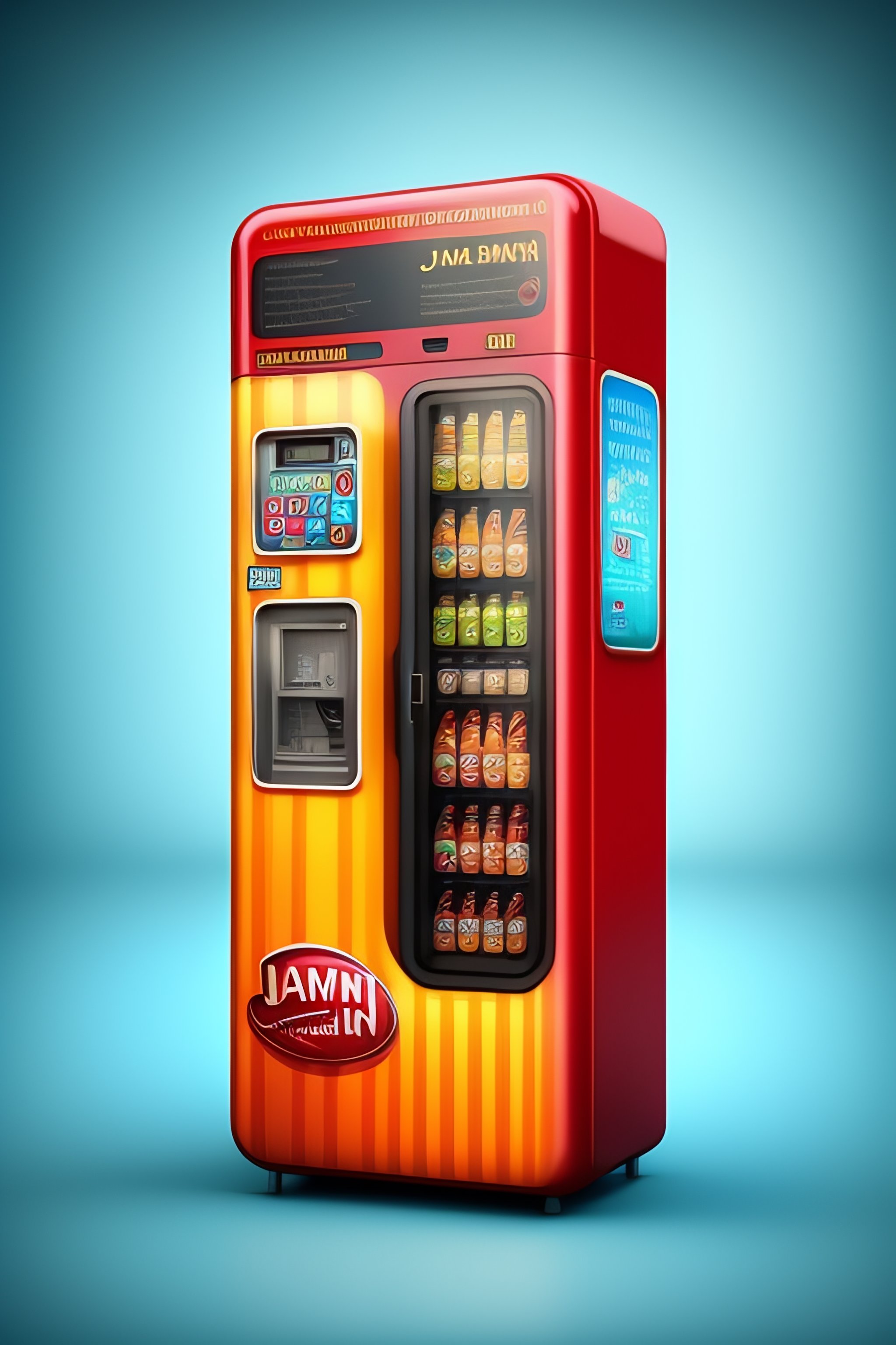 Lexica - A jam vending machine, cute. Concept art illustration