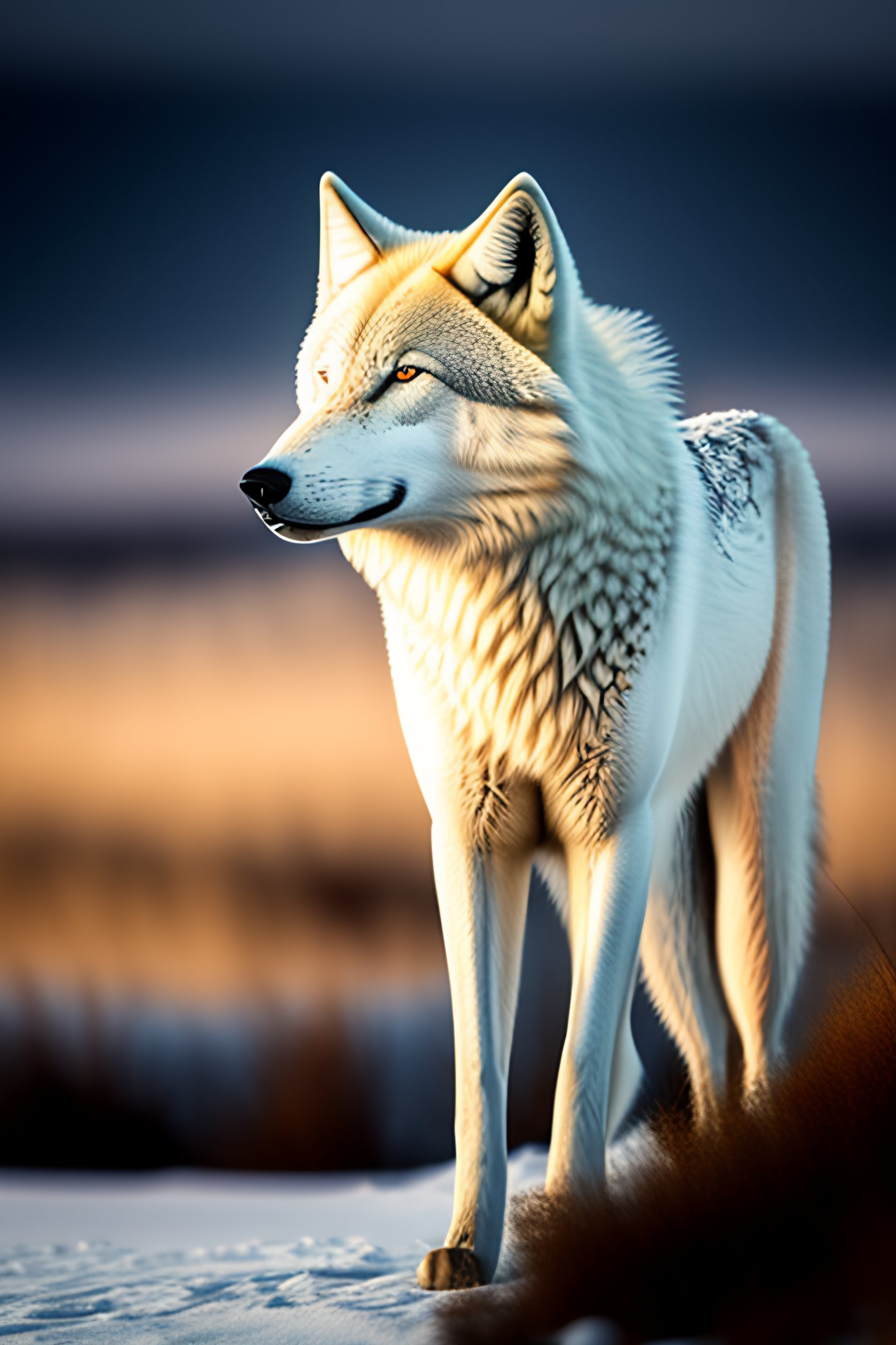 Lexica - A huge arctic wolf howling on Facial mark shows the extent of ...