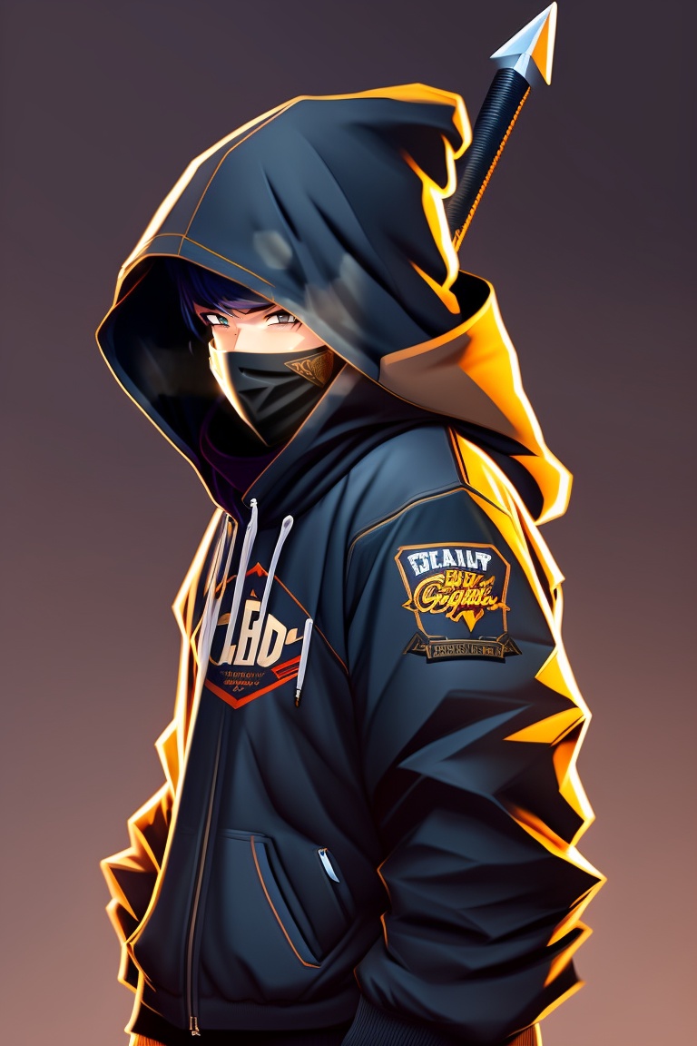 Lexica - A gang cartoon anime character wearing a hoodie jacket ...