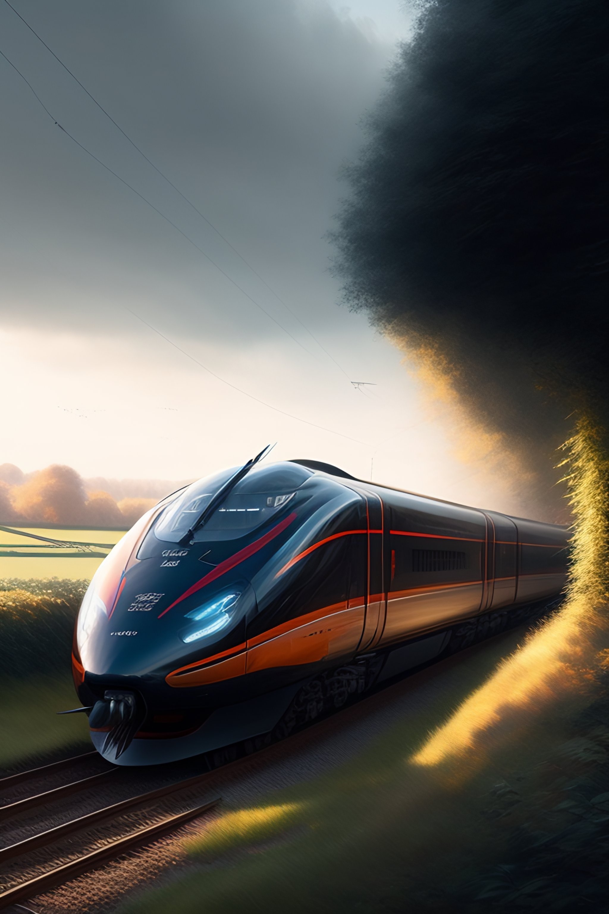 Lexica - High speed train passing through english countryside ...