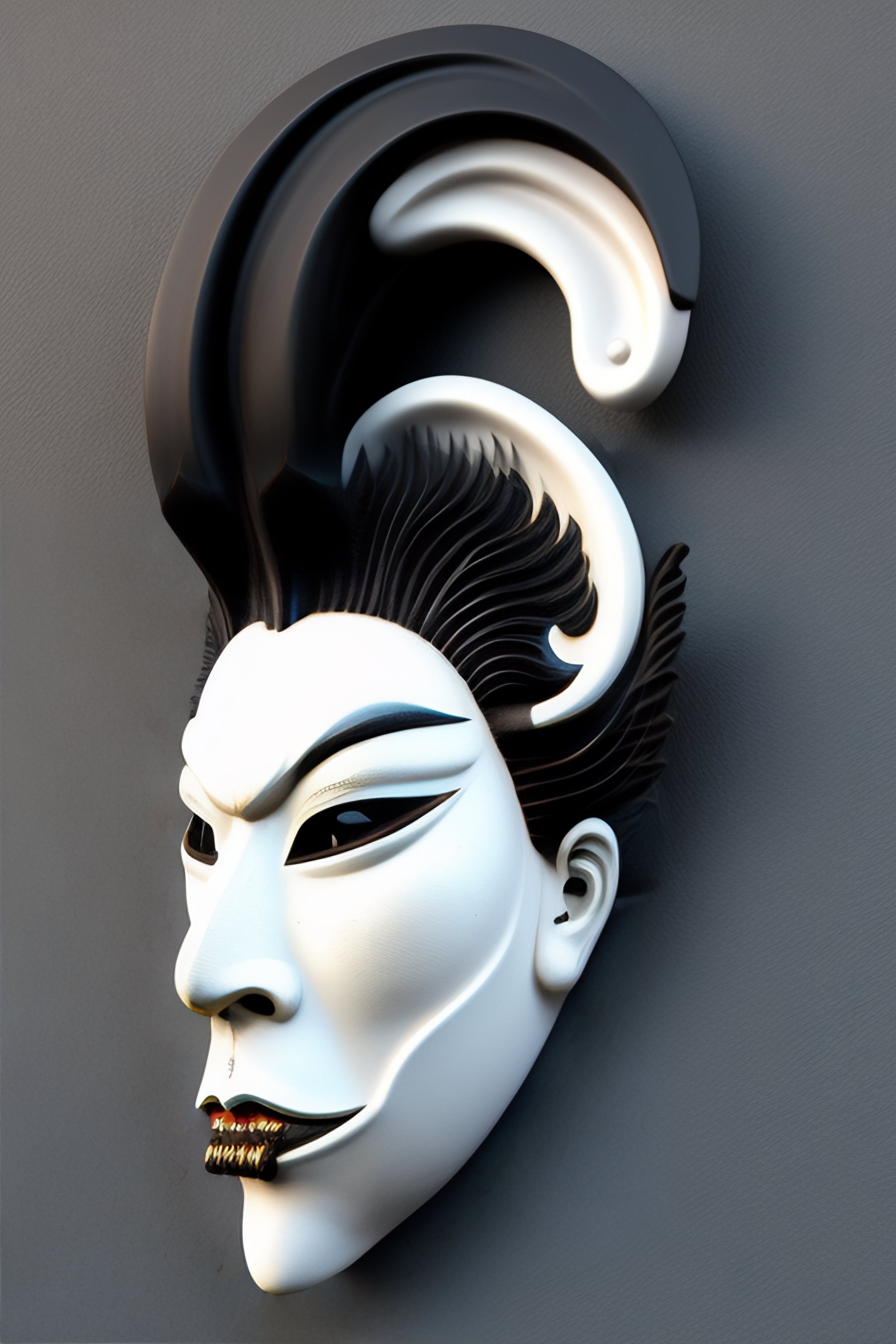 Lexica - Only oni mask, white and black, 2d,highly detailed beautiful ...