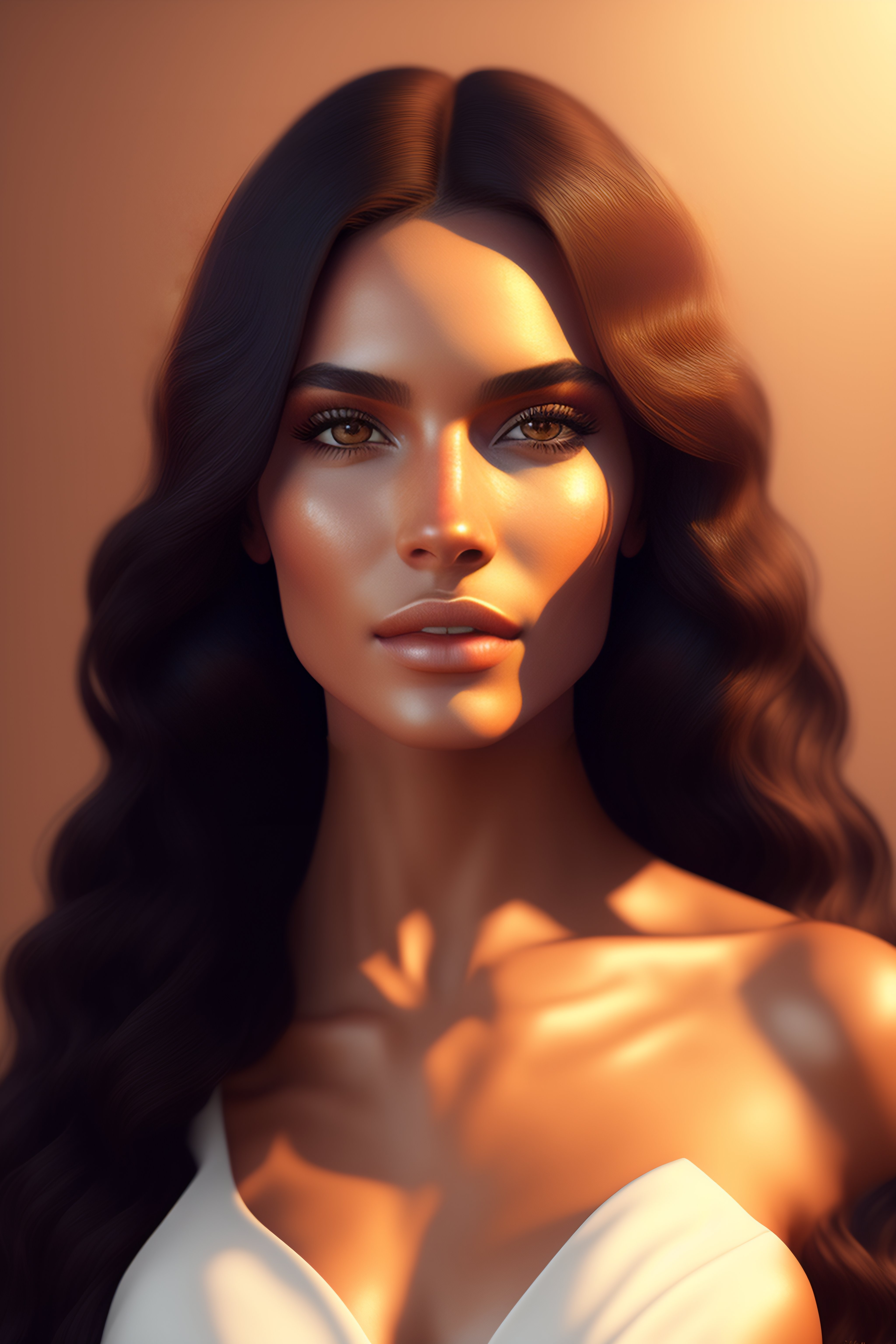 Lexica - Portrait of a gorgeous young woman, latin face, illustration ...