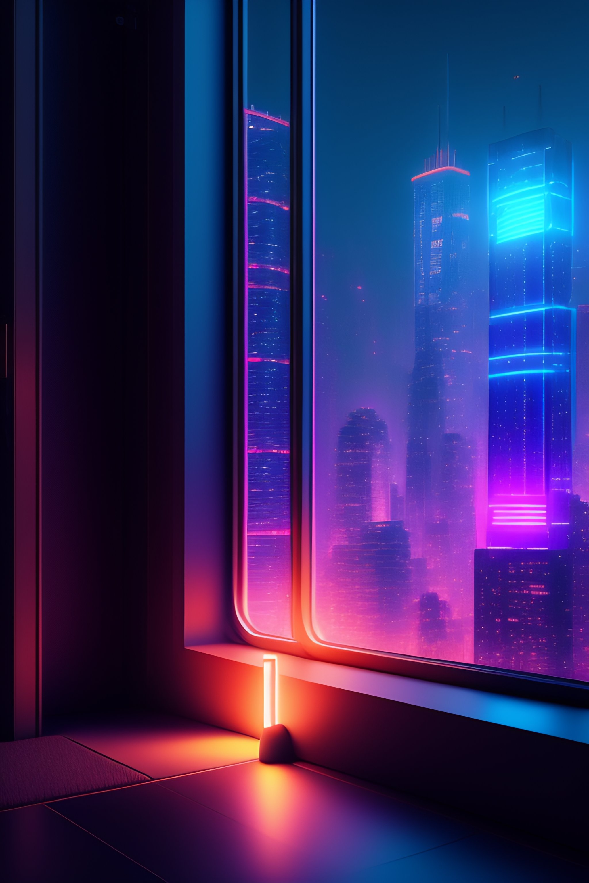Lexica - A highly detailed photo of a cyberpunk room, high tech, neon ...