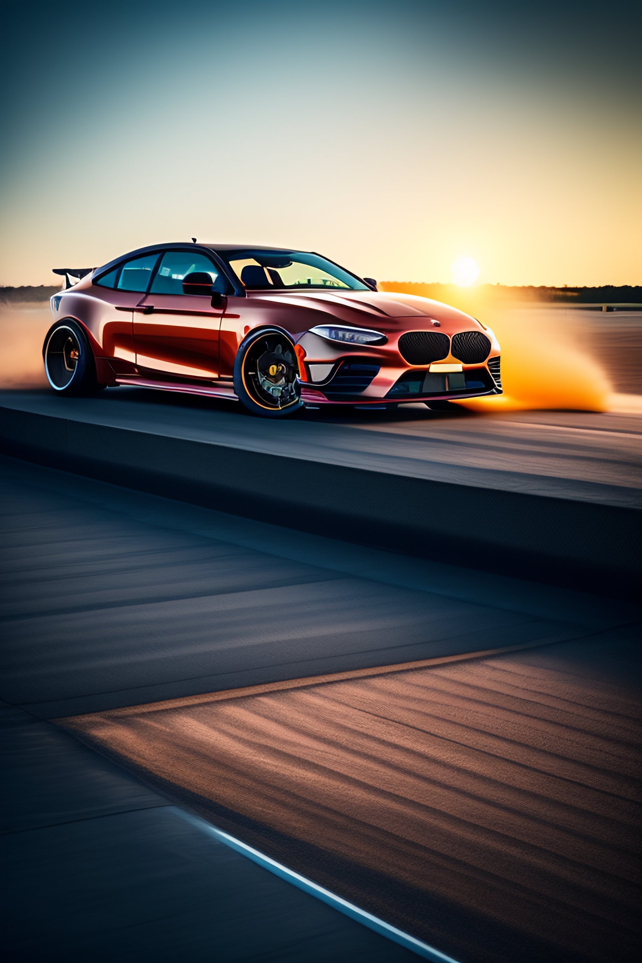 Lexica - Car drifting in a parking lot